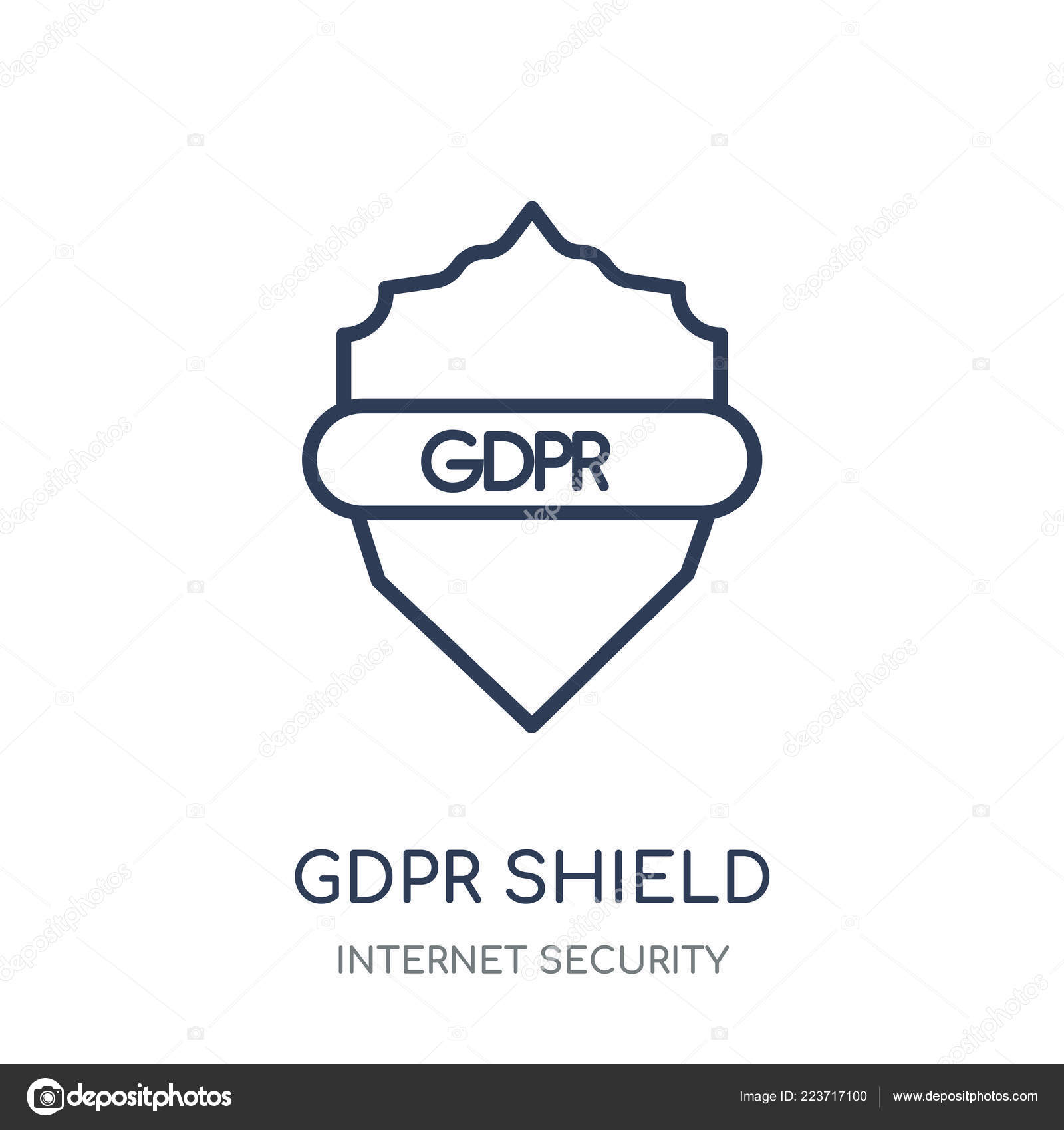 Gdpr Shield Icon Gdpr Shield Linear Symbol Design Internet Security Stock Vector Image by ...