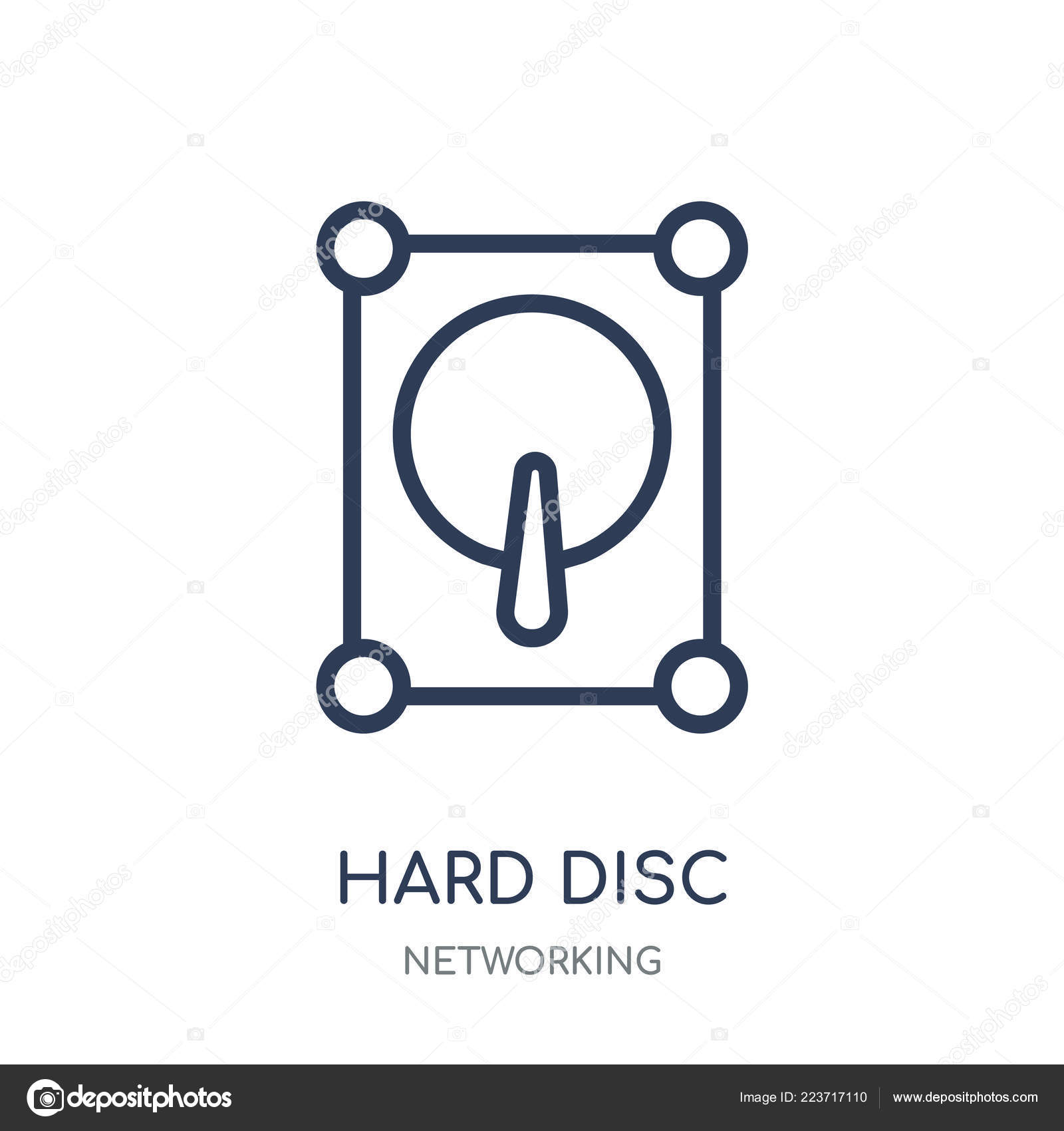 Hard Disc Icon Hard Disc Linear Symbol Design Networking Collection ...