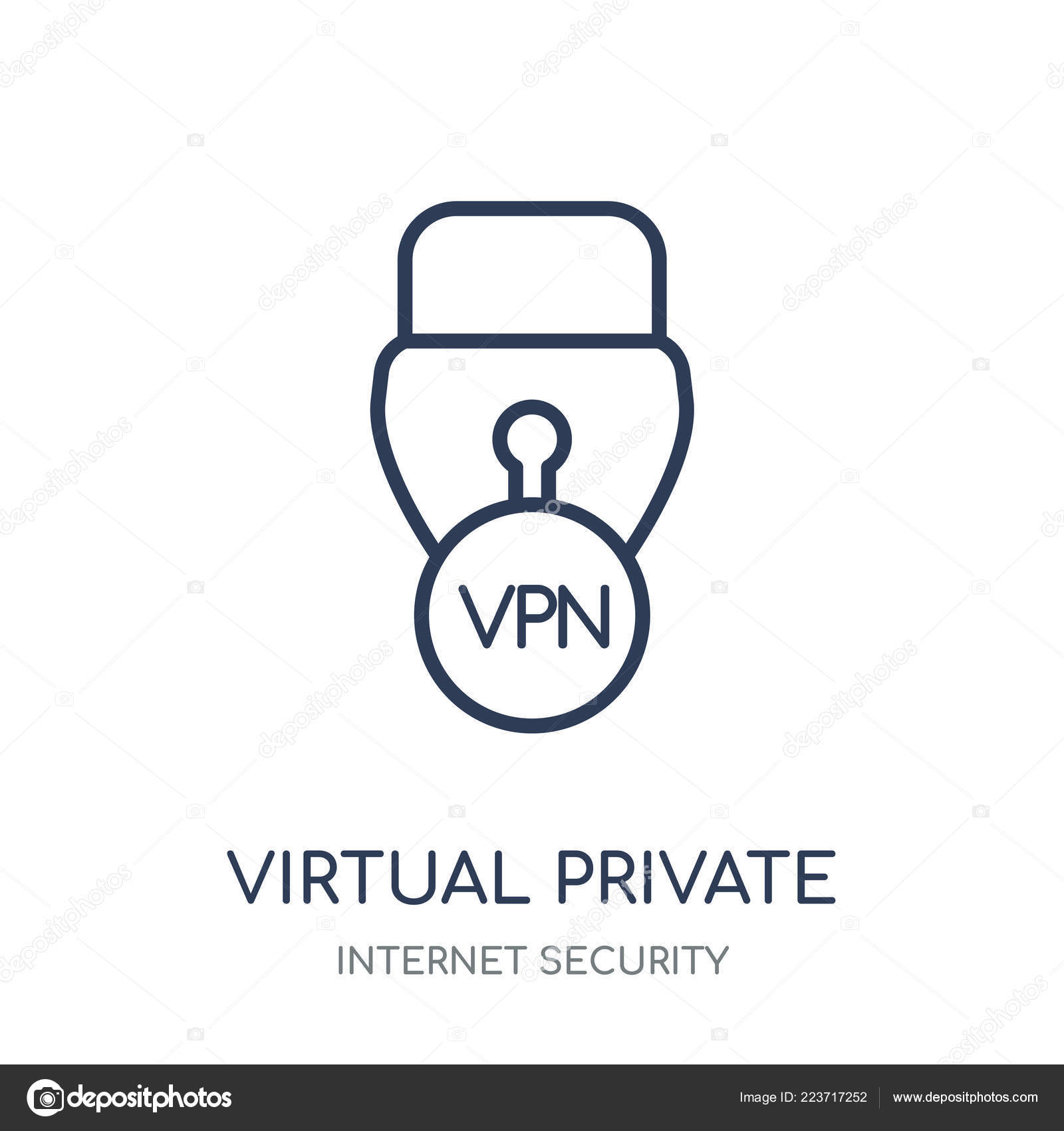 Virtual Private Network Icon Virtual Private Network Linear Symbol ...