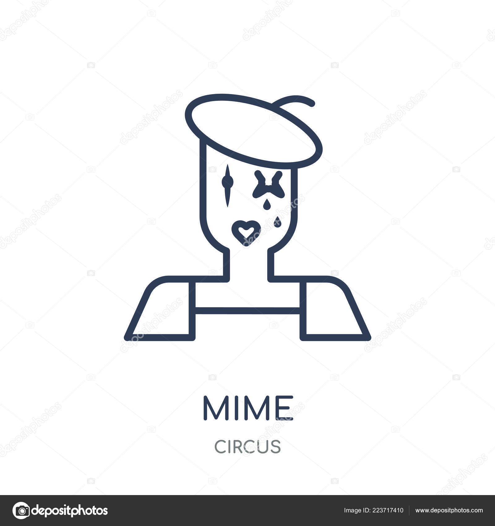 Mime Icon Mime Linear Symbol Design Circus Collection Simple Outline ...