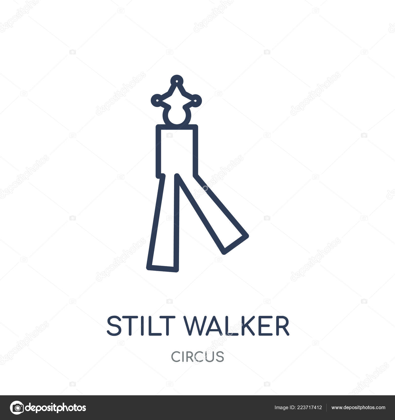 Stilt Walker Icon Stilt Walker Linear Symbol Design Circus Collection ...
