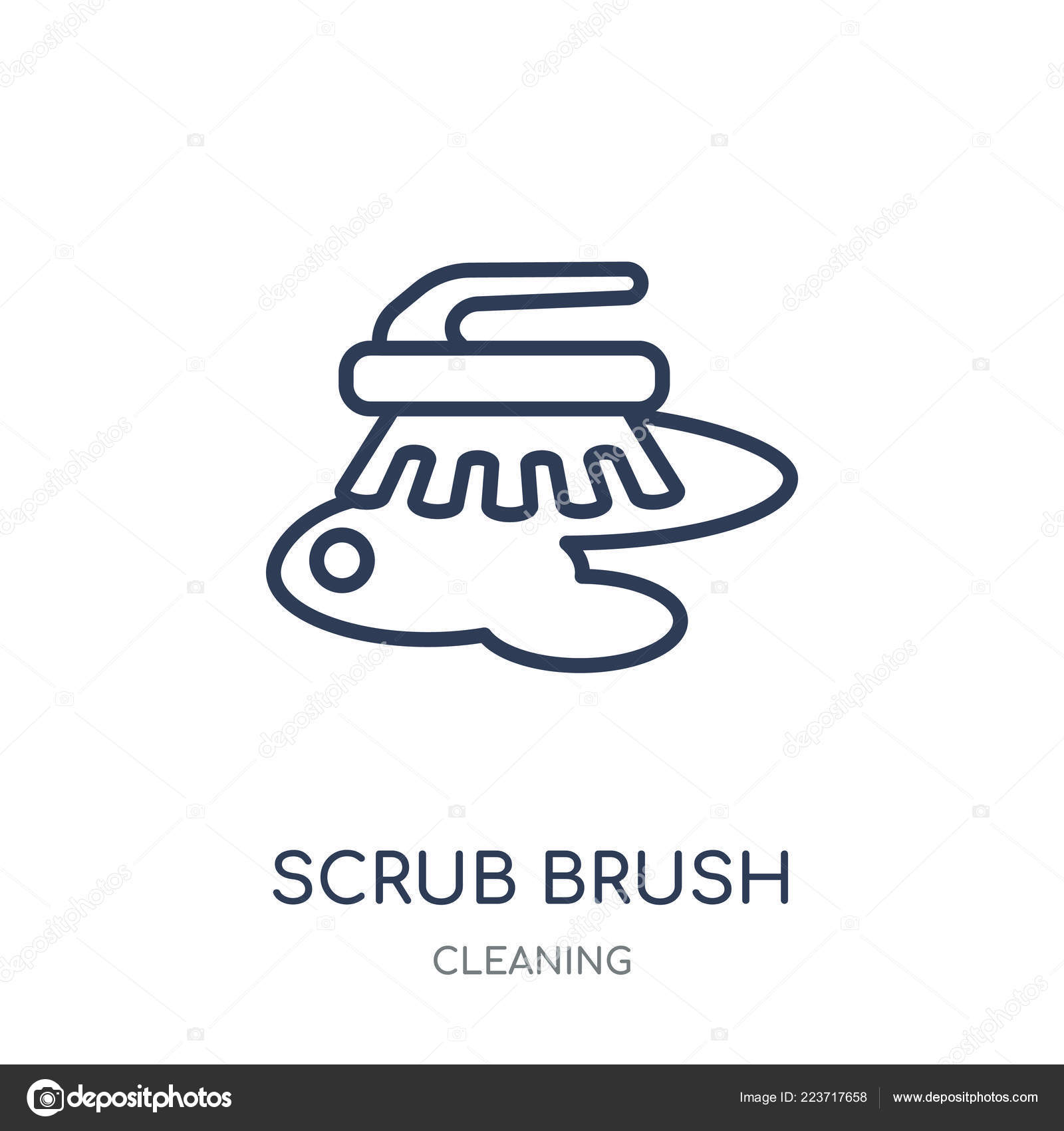 Scrub Brush Icon Scrub Brush Linear Symbol Design Cleaning Collection ...