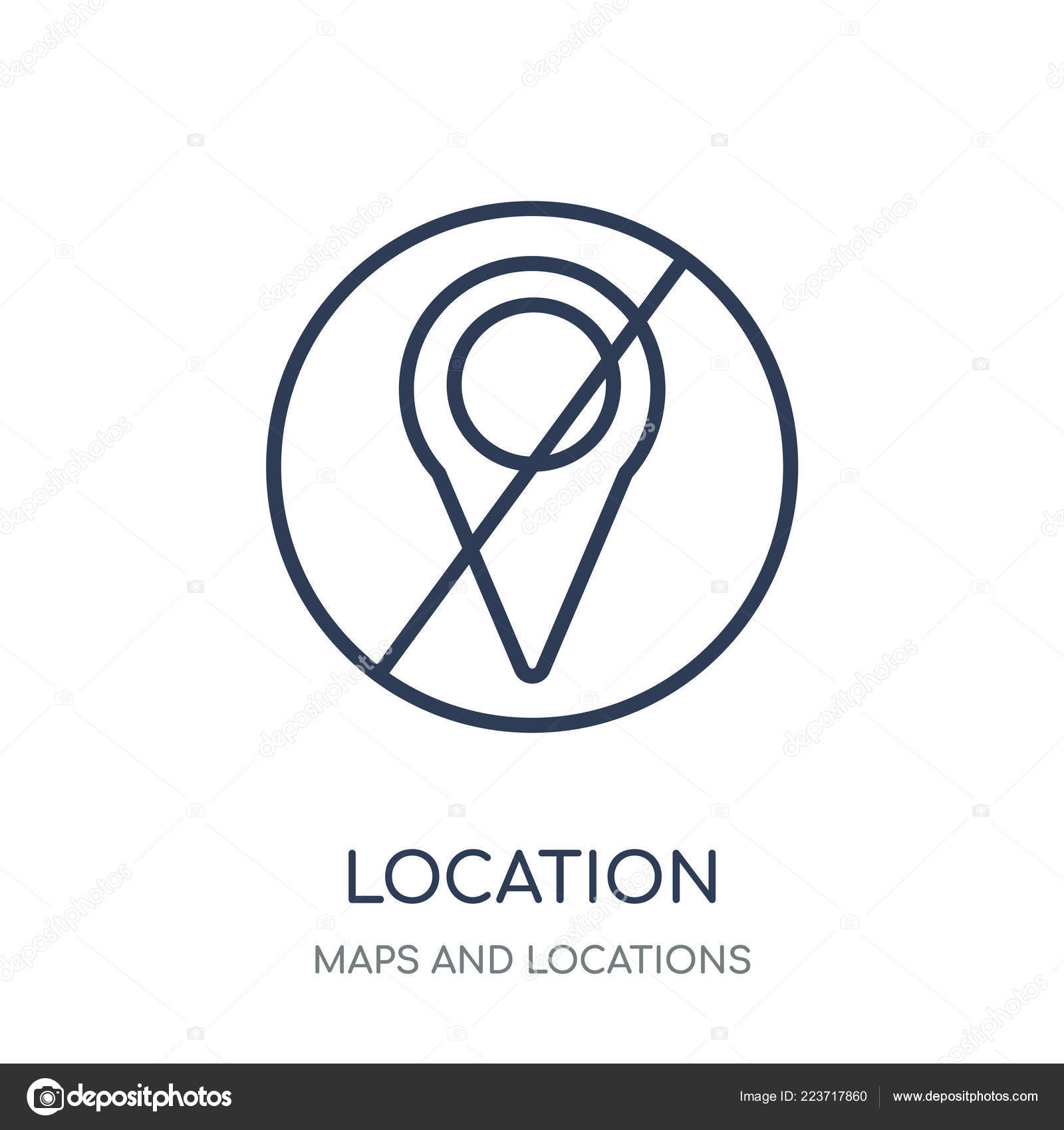 Icono Ubicación Diseño Símbolos Lineales Ubicación Colección Maps ...
