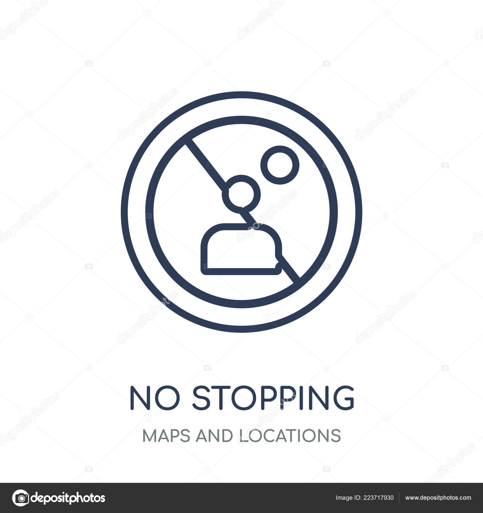 Stopping Icon Stopping Linear Symbol Design Maps Locations Collection ...