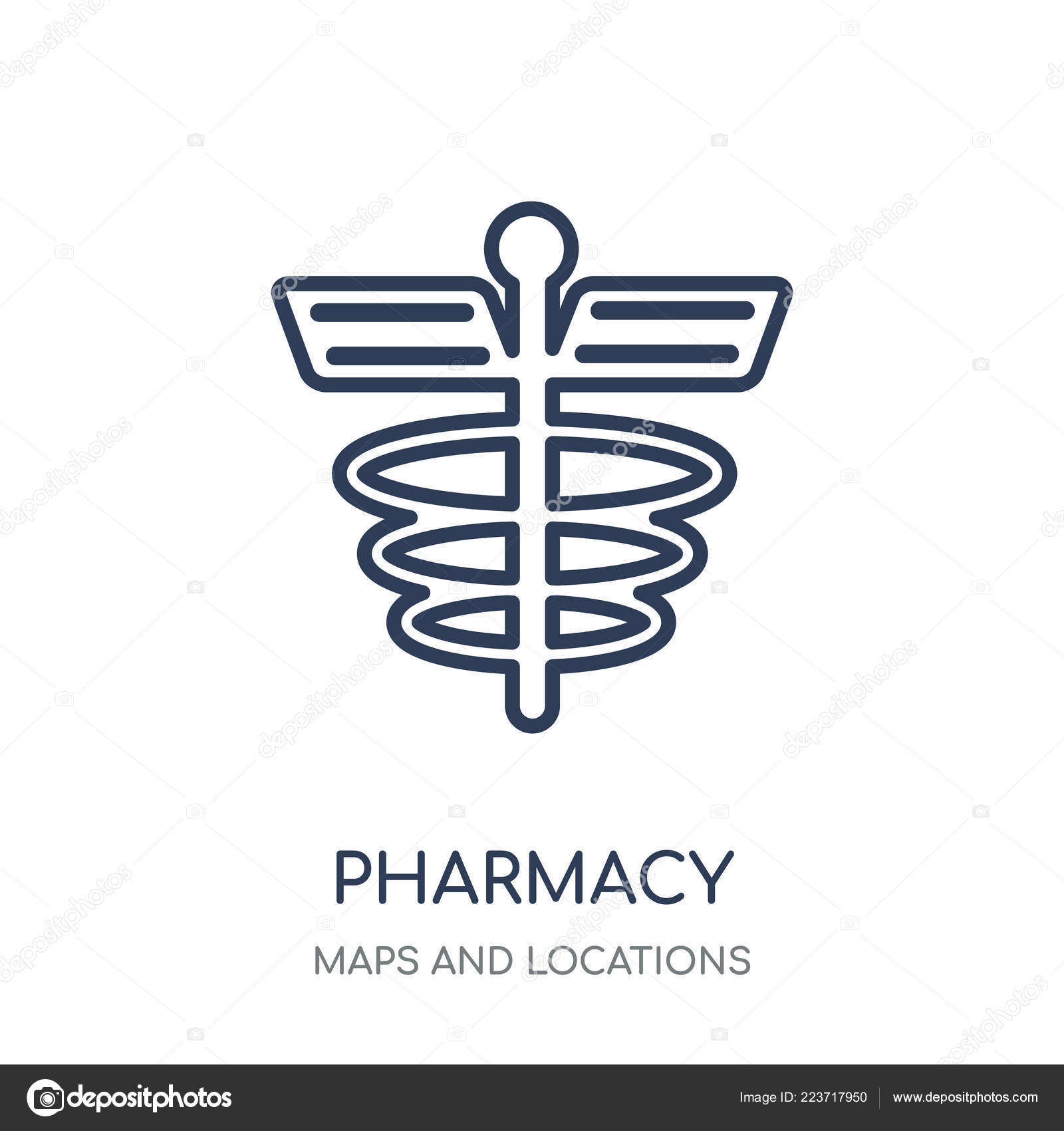 Pharmacy Sign Icon Pharmacy Sign Linear Symbol Design Maps Locations ...