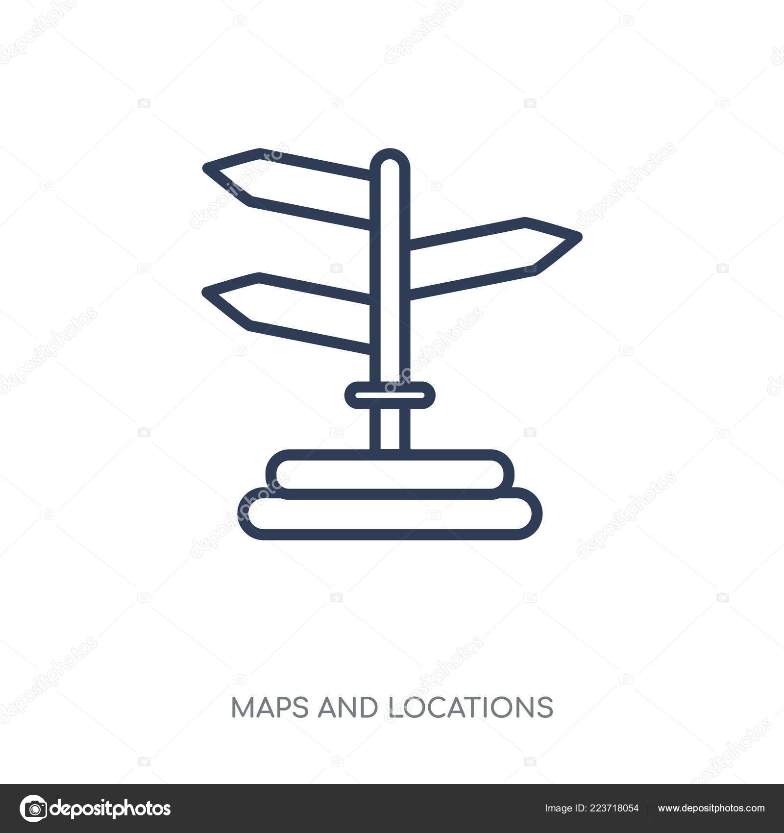 Signage Icon Signage Linear Symbol Design Maps Locations Collection ...