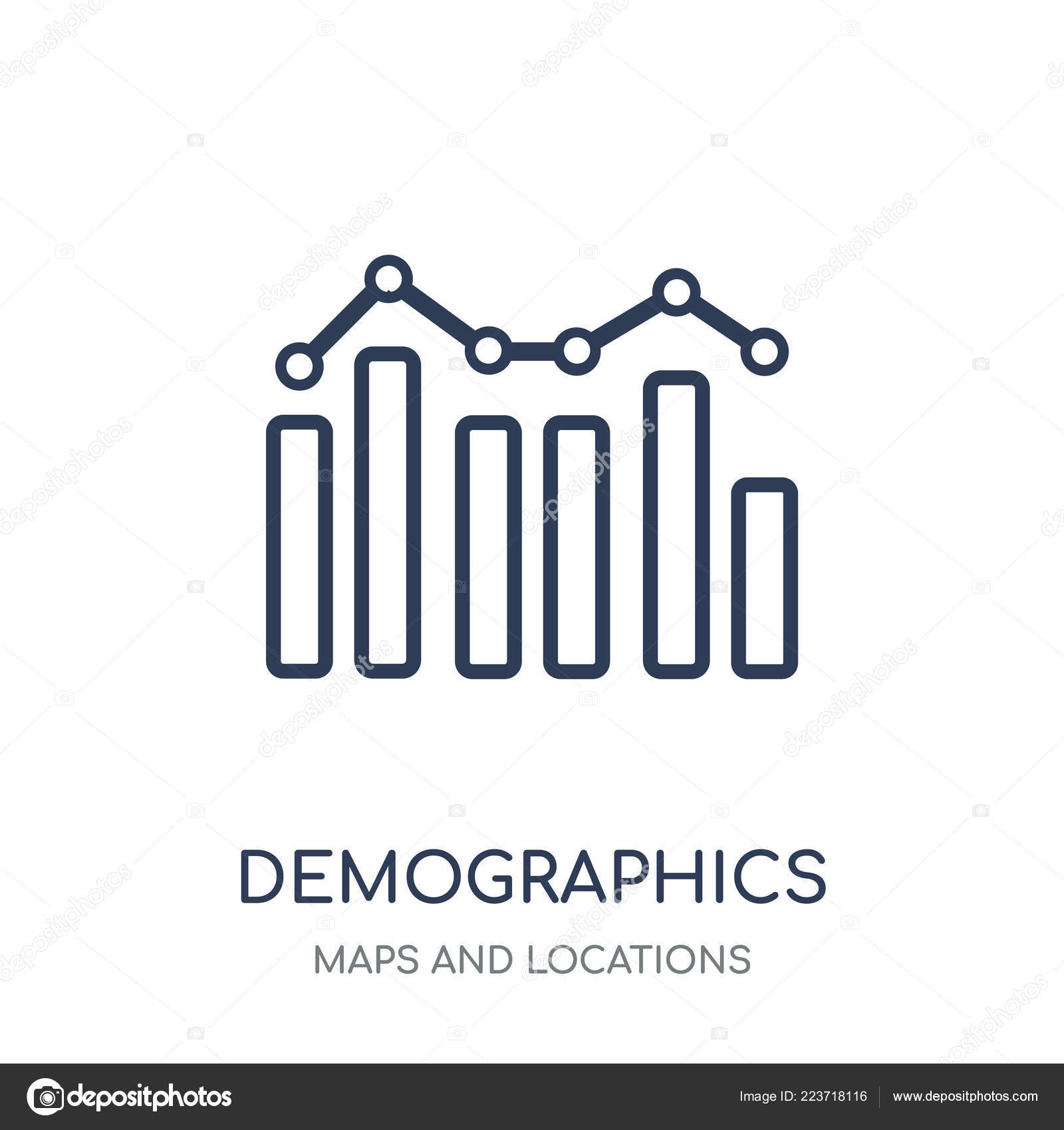 Demographics Icon Demographics Linear Symbol Design Maps Locations ...