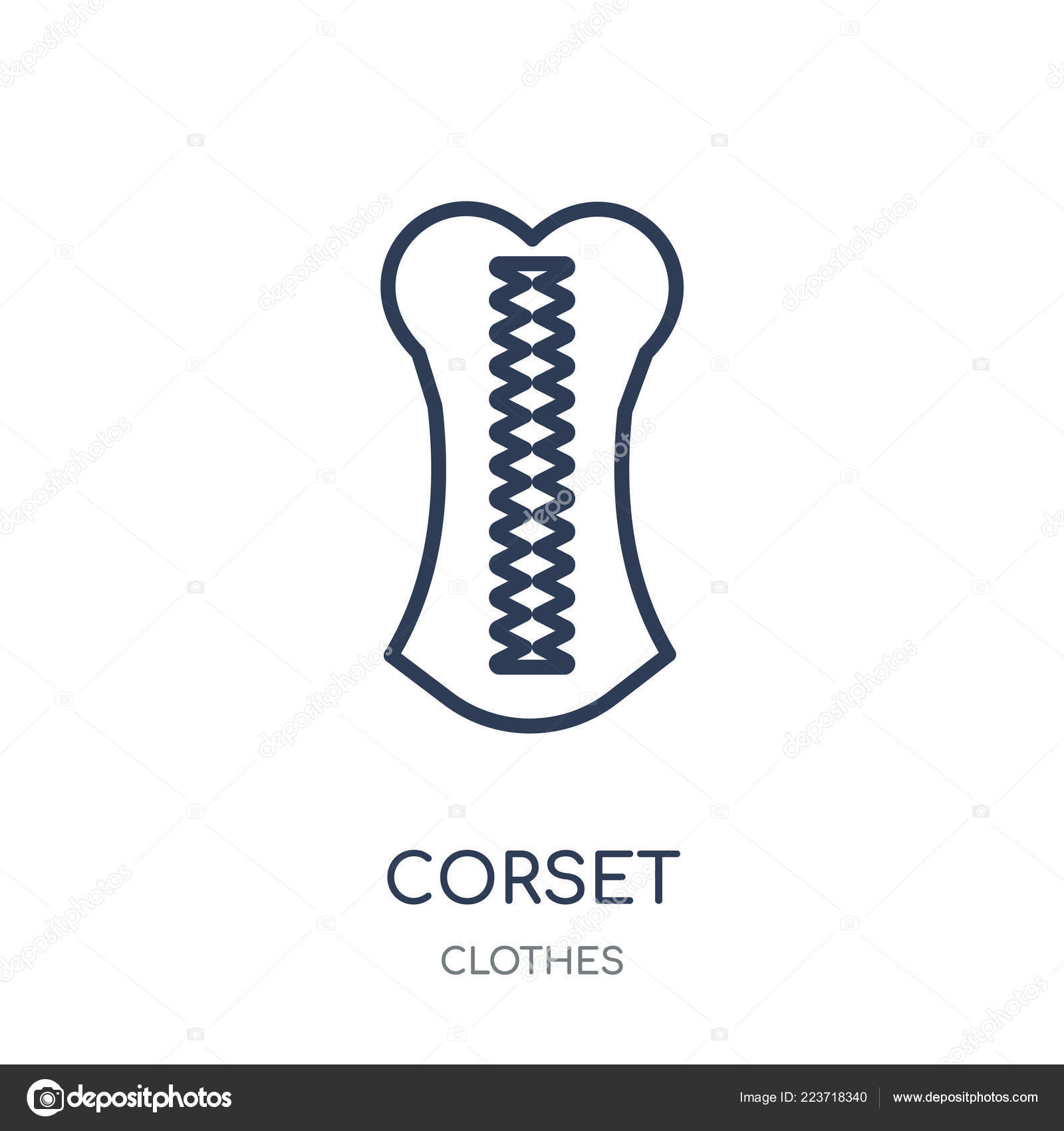 Corset Icon Corset Linear Symbol Design Clothes Collection Simple Outline Stock Vector by ...