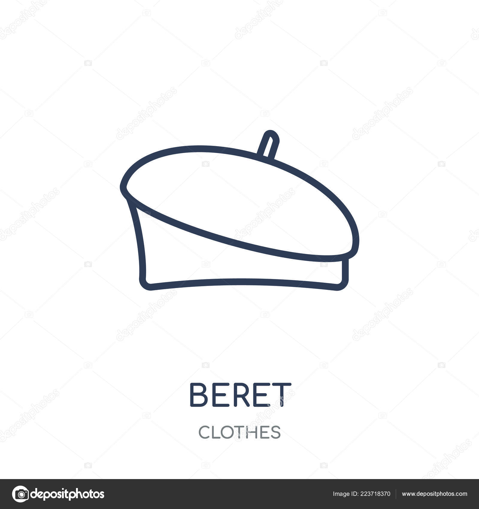 Black And White Beret Clipart