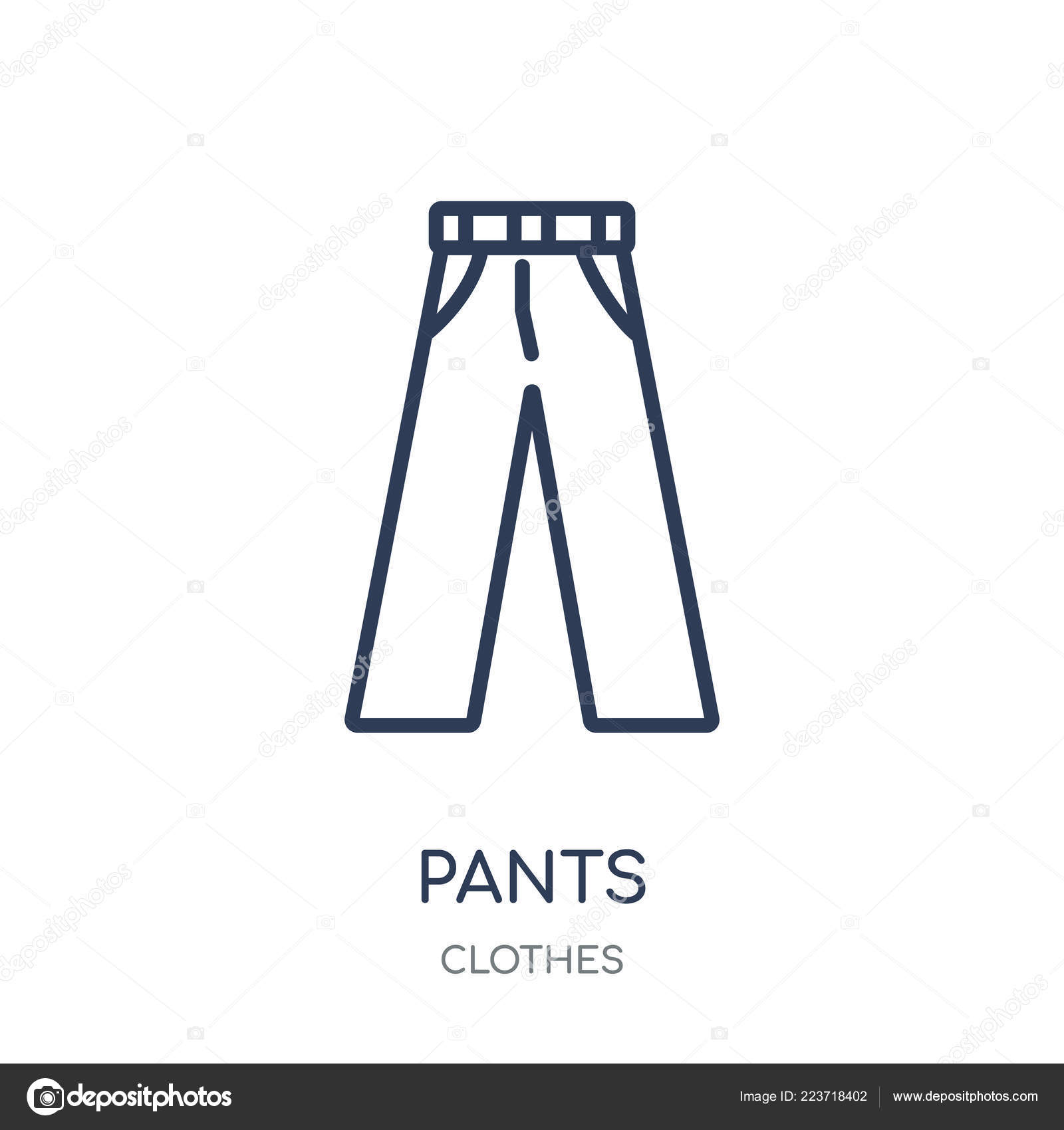 Pants Icon Pants Linear Symbol Design Clothes Collection Simple Outline ...