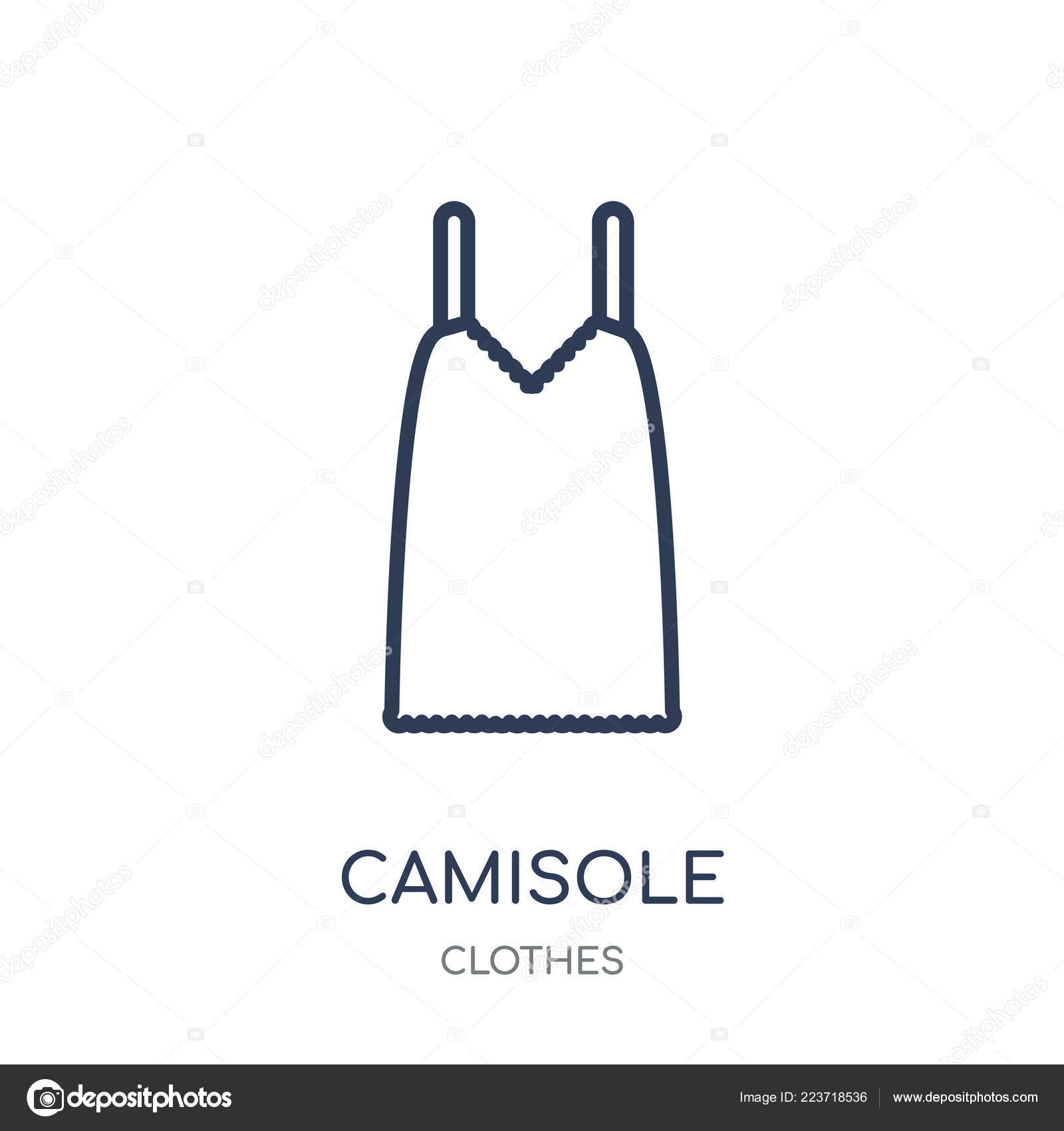 Camisole Icon Camisole Linear Symbol Design Clothes Collection Simple ...
