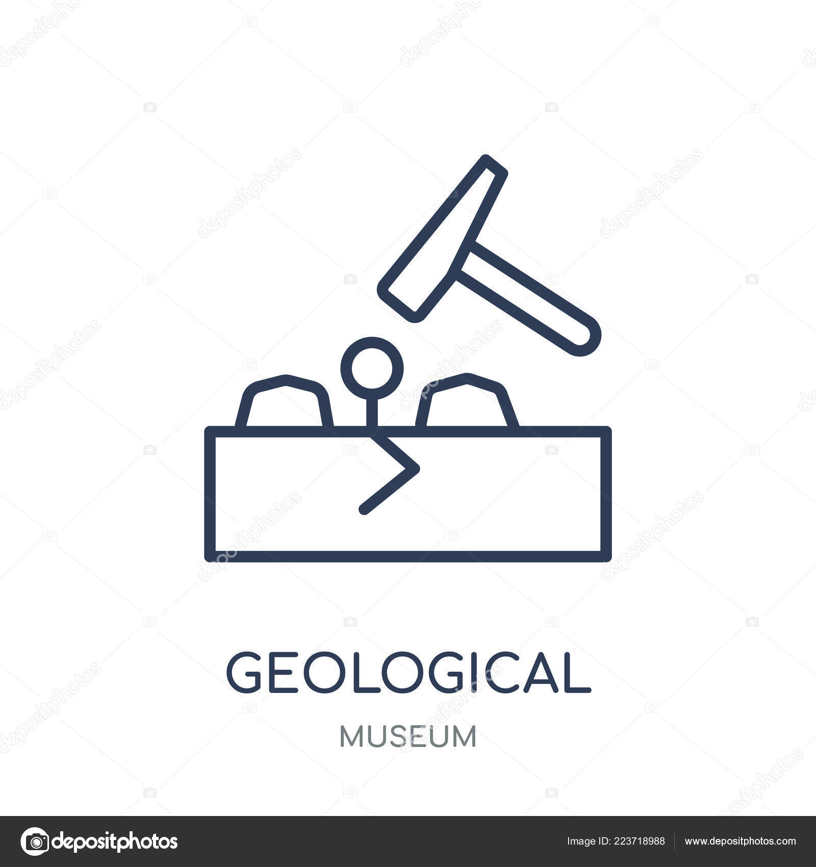 Geological Icon Geological Linear Symbol Design Museum Collection ...