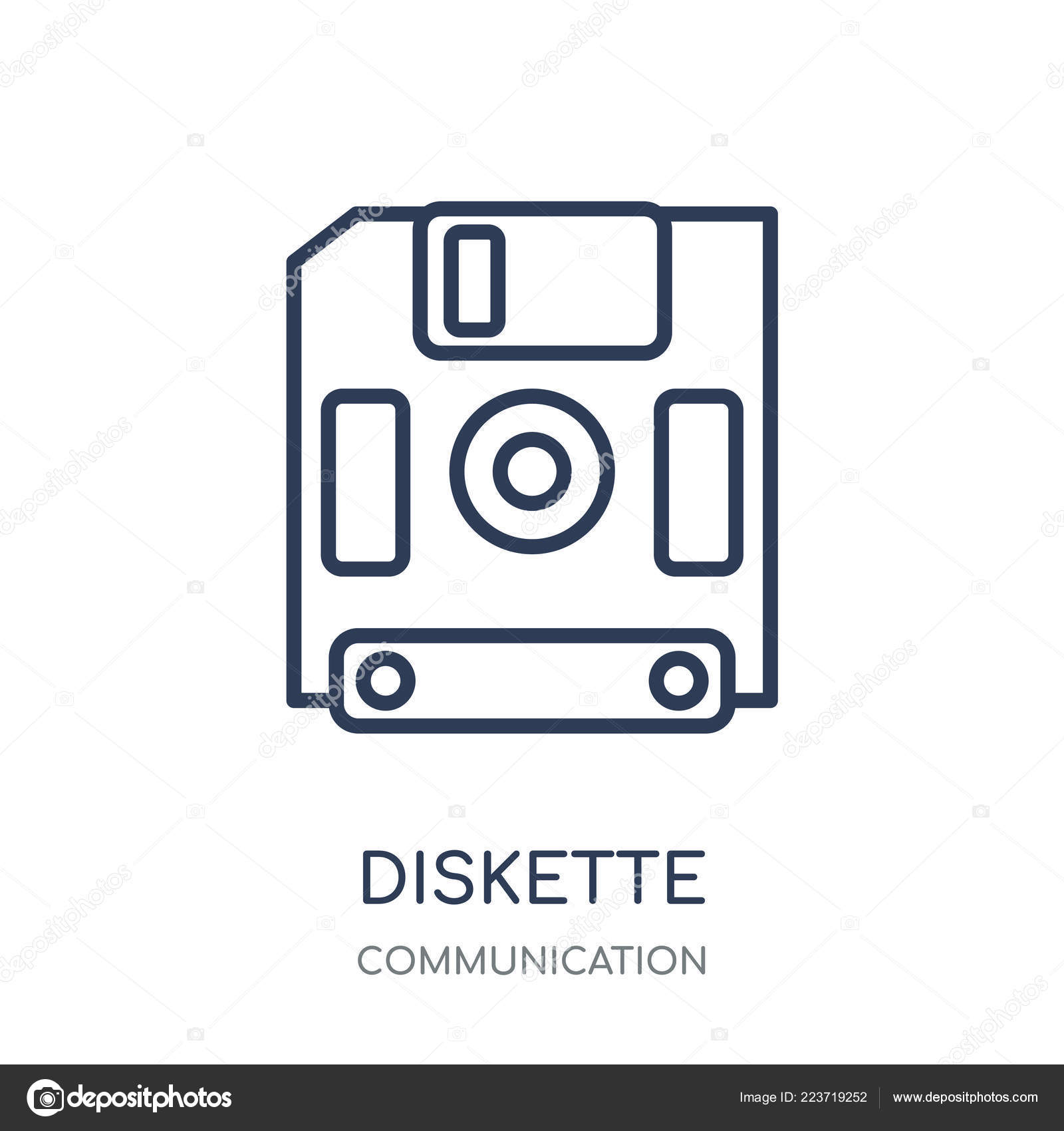 Diskette Icon Diskette Linear Symbol Design Communication Collection ...
