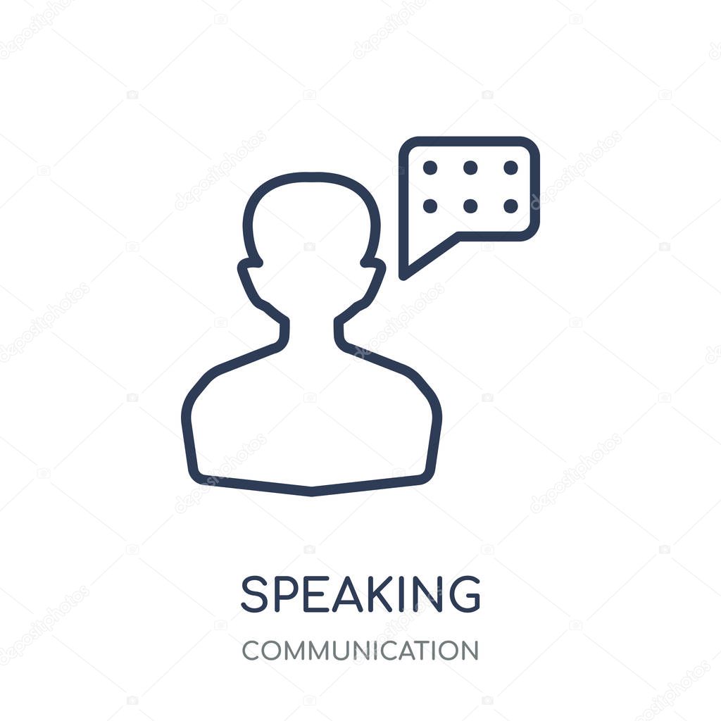 Speaking icon. Speaking linear symbol design from Communication ...
