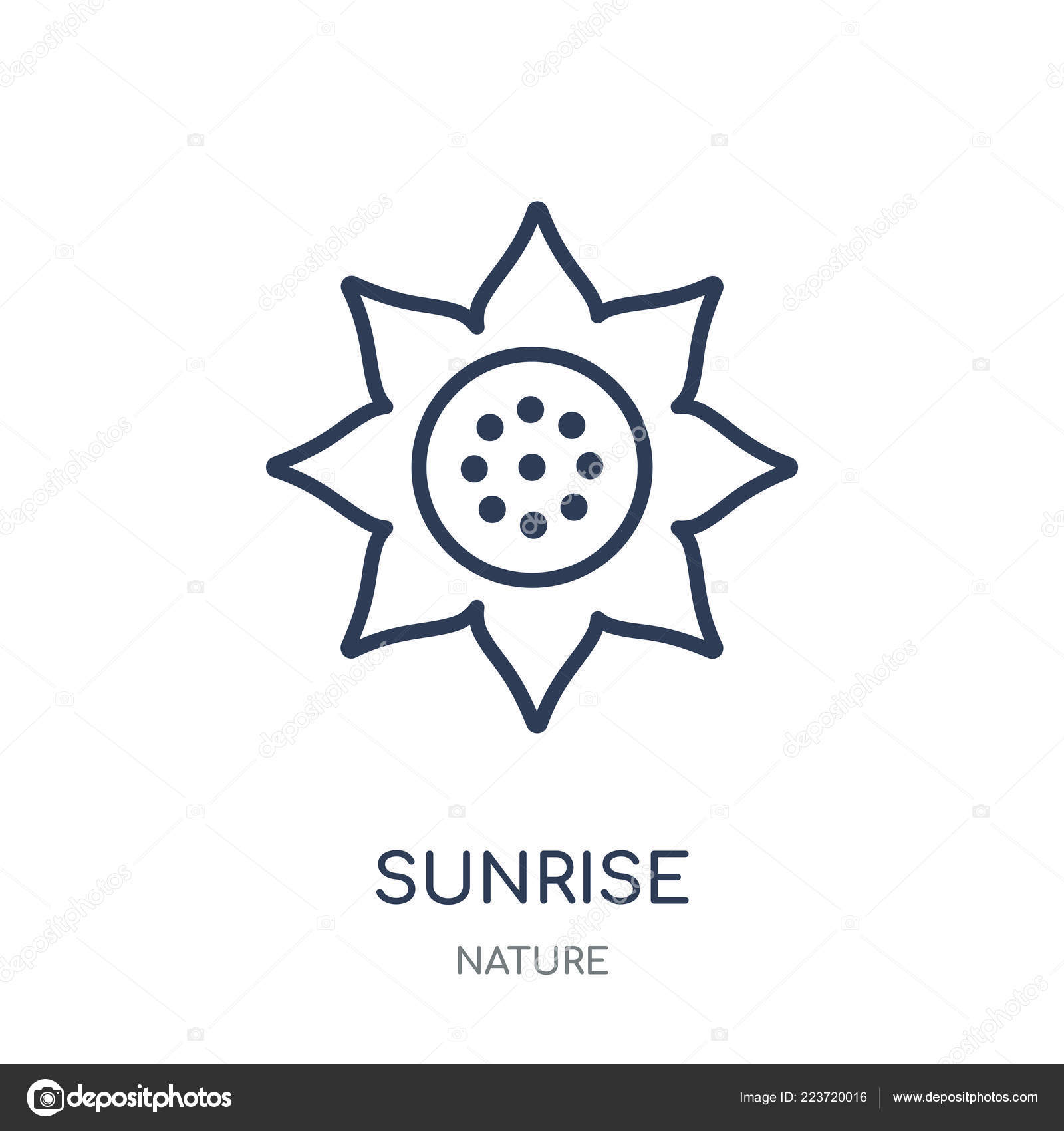 Sunrise Icon Sunrise Linear Symbol Design Nature Collection Simple ...