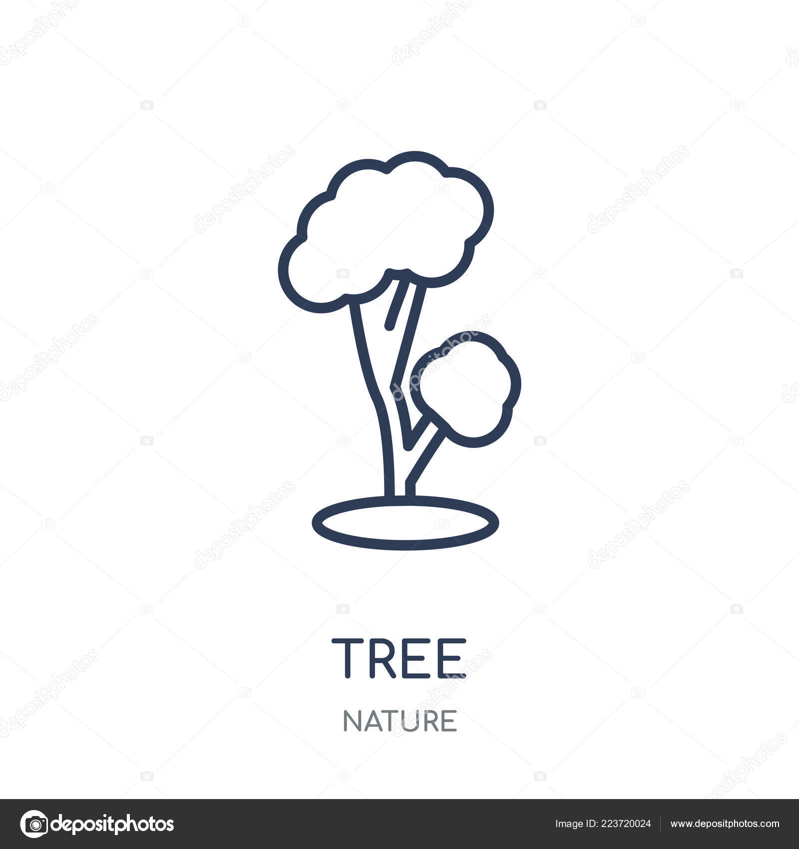 Tree Icon Tree Linear Symbol Design Nature Collection Simple Outline ...