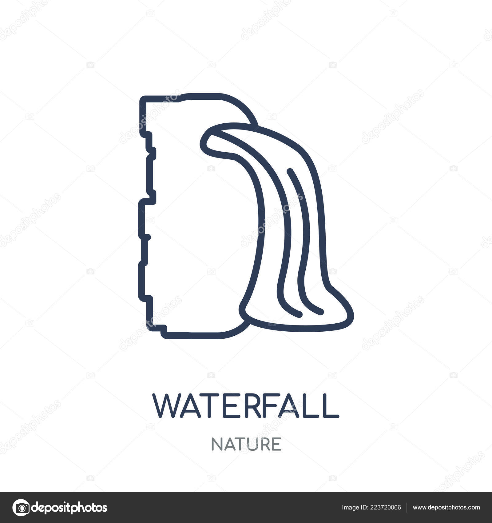 Waterfall Icon Waterfall Linear Symbol Design Nature Collection Simple ...