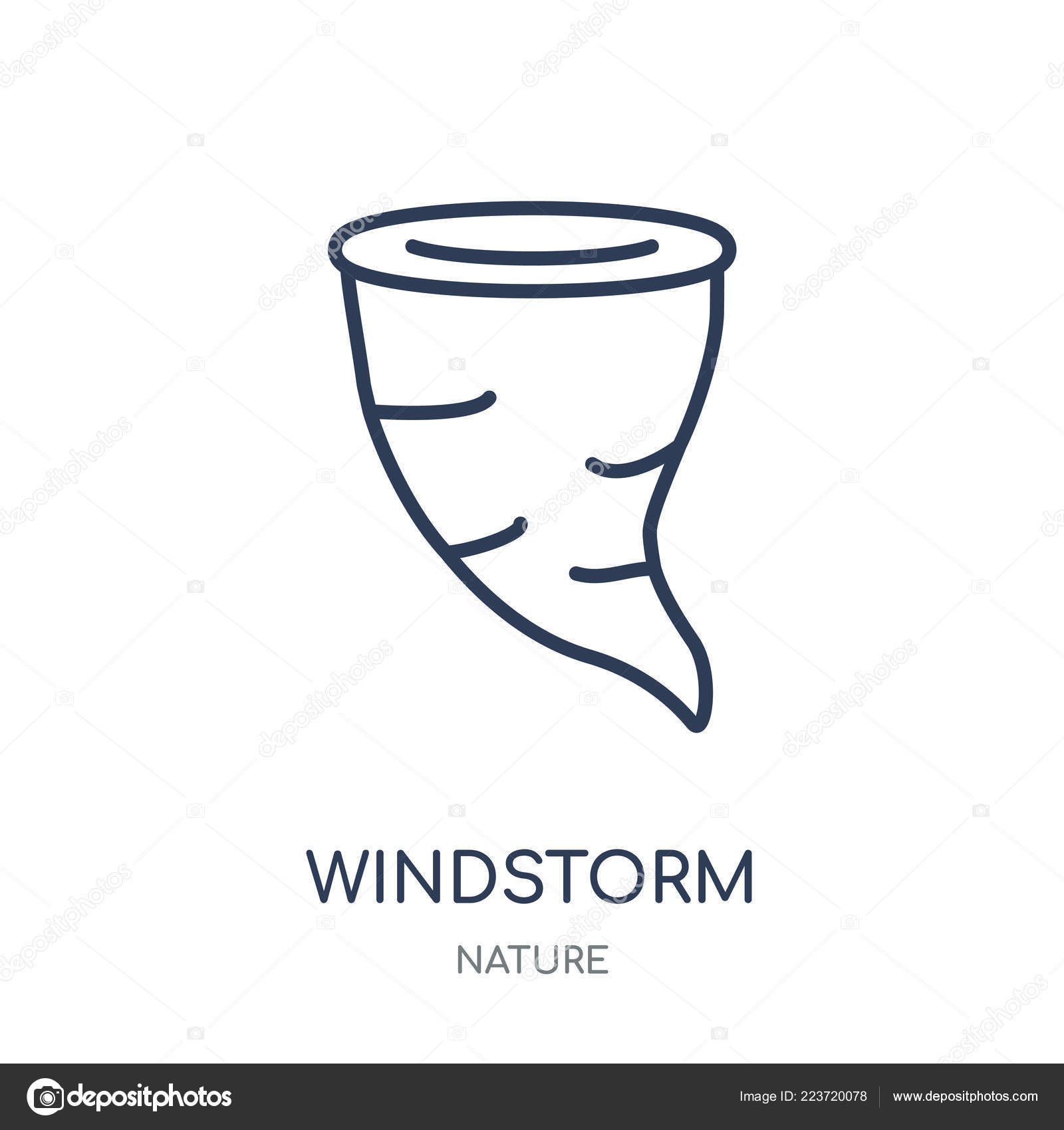 Windstorm Icon Windstorm Linear Symbol Design Nature Collection Simple ...