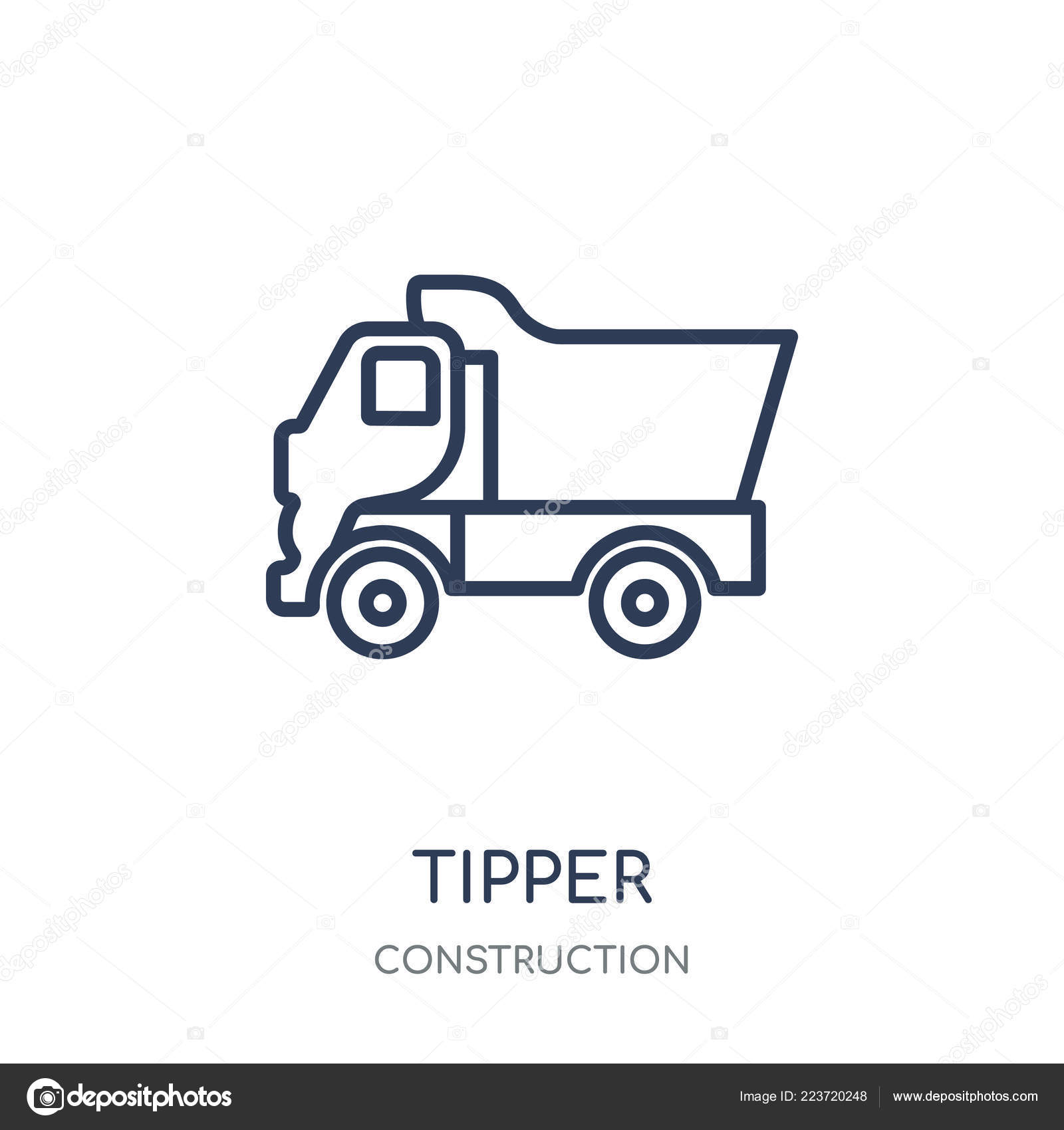 Tipper Icon Tipper Linear Symbol Design Construction Collection Simple ...