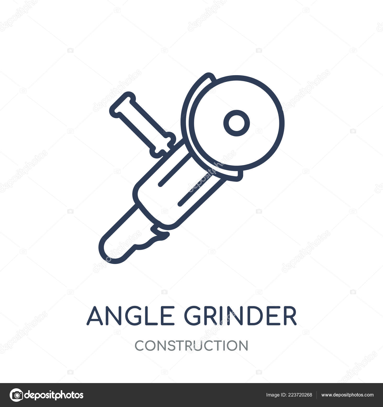 Angle Grinder Icon Angle Grinder Linear Symbol Design Construction ...