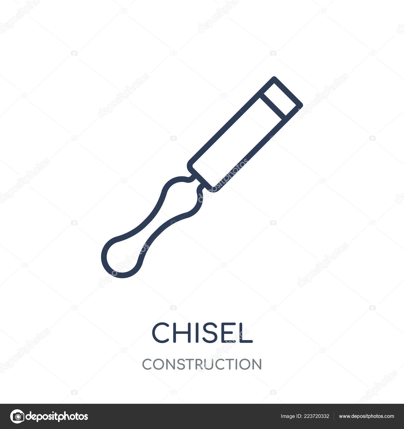 Icono Bisel Diseño Símbolo Lineal Chisel Colección Construction Esquema Simple Vector de stock ...
