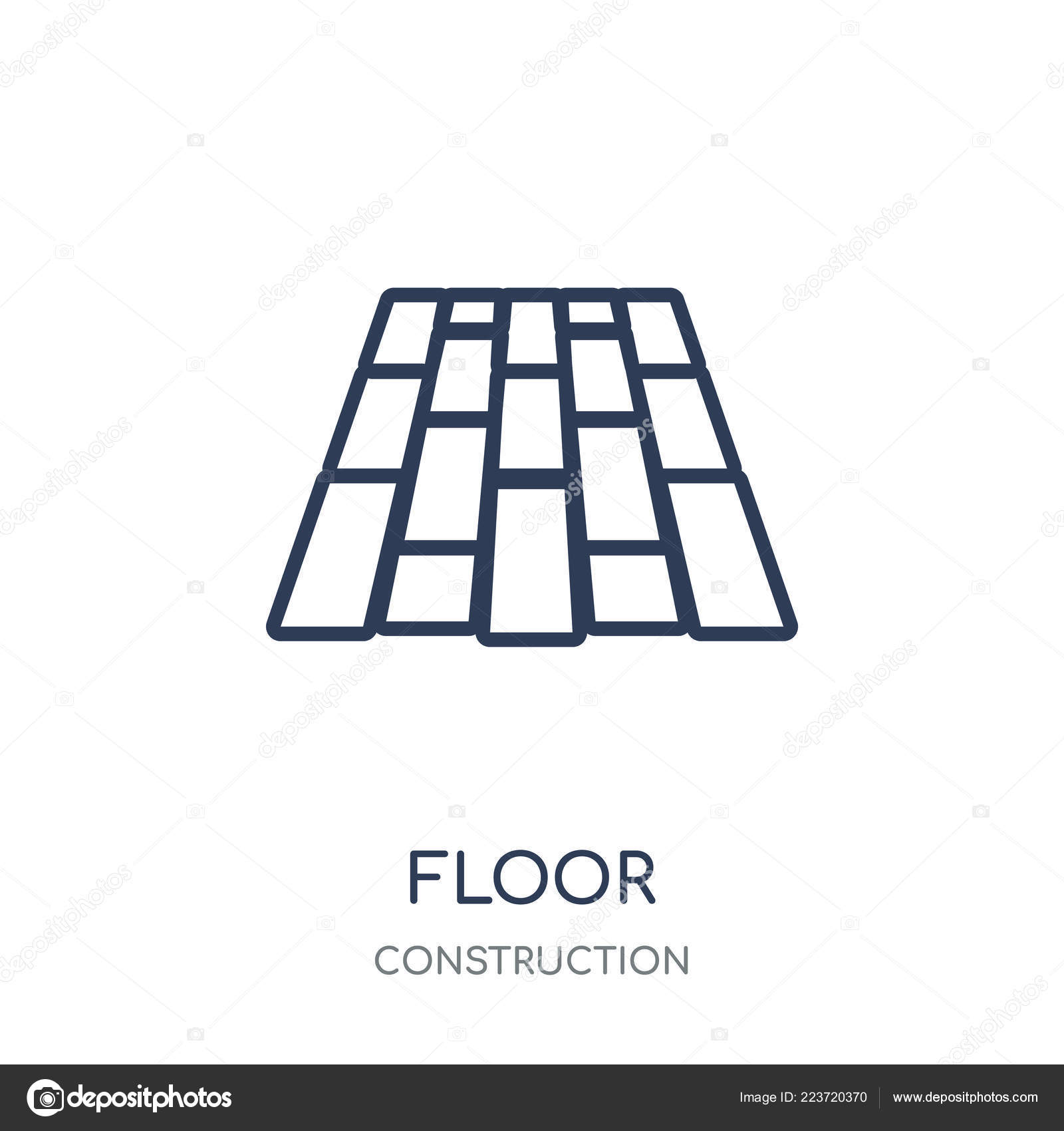 Ícone Chão Projeto Símbolo Linear Piso Coleção Construção Desenho ...