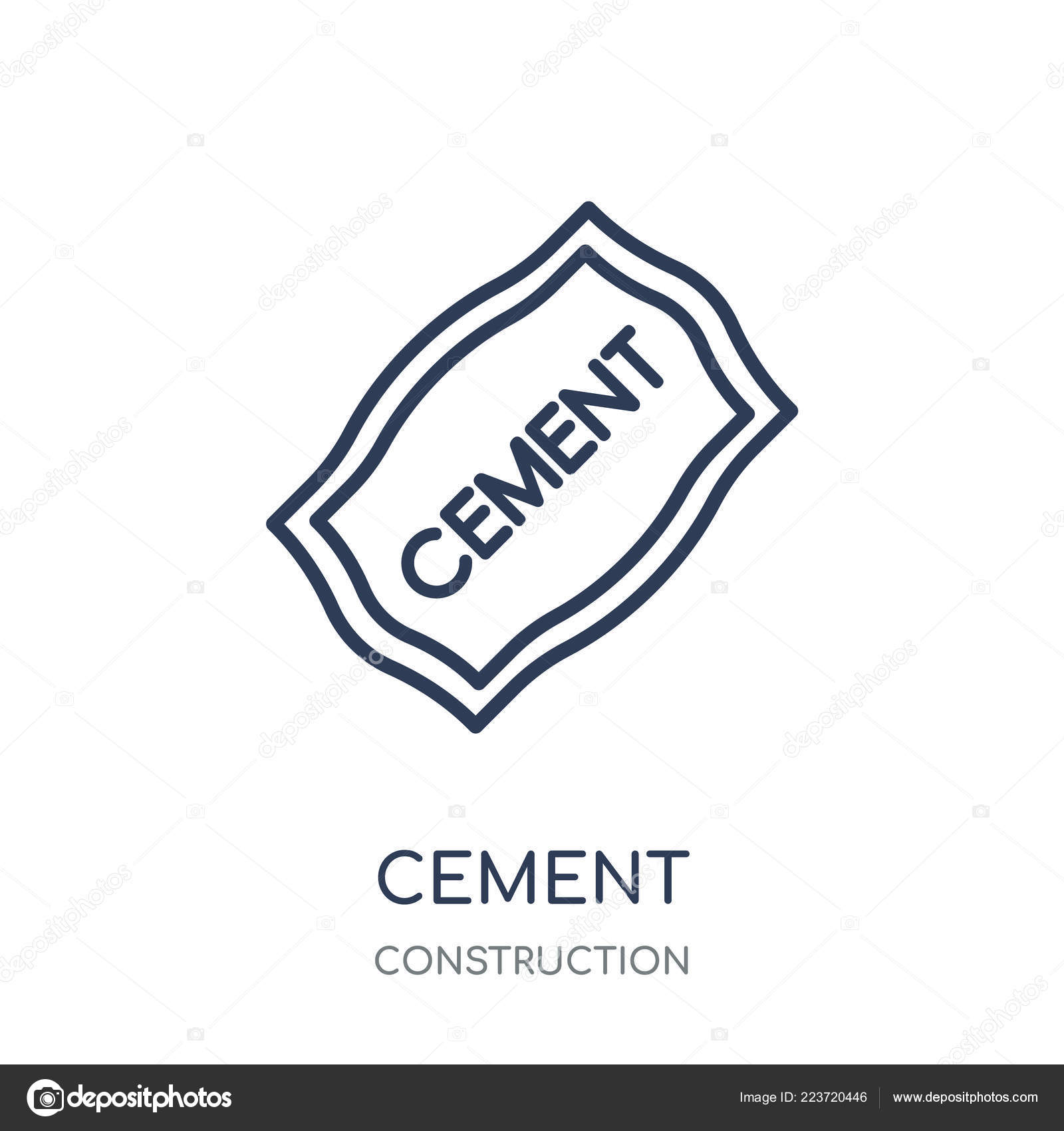 Cement Icon Cement Linear Symbol Design Construction Collection Simple ...