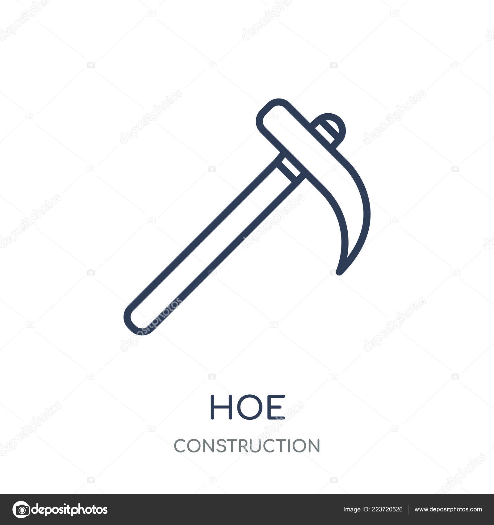 Hoe Icon Hoe Linear Symbol Design Construction Collection Simple ...