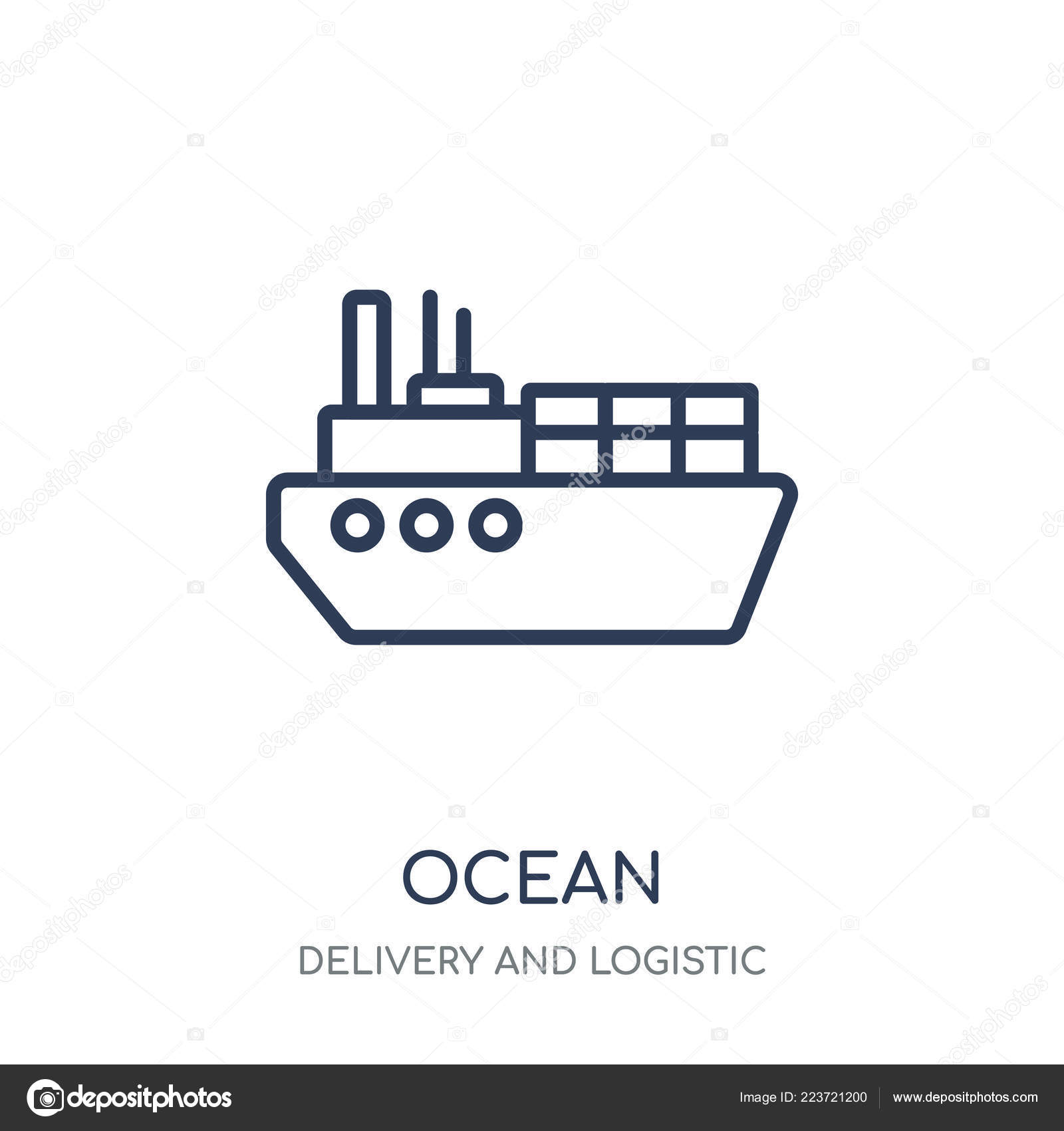 Ocean Transportation Icon Ocean Transportation Linear Symbol Design ...