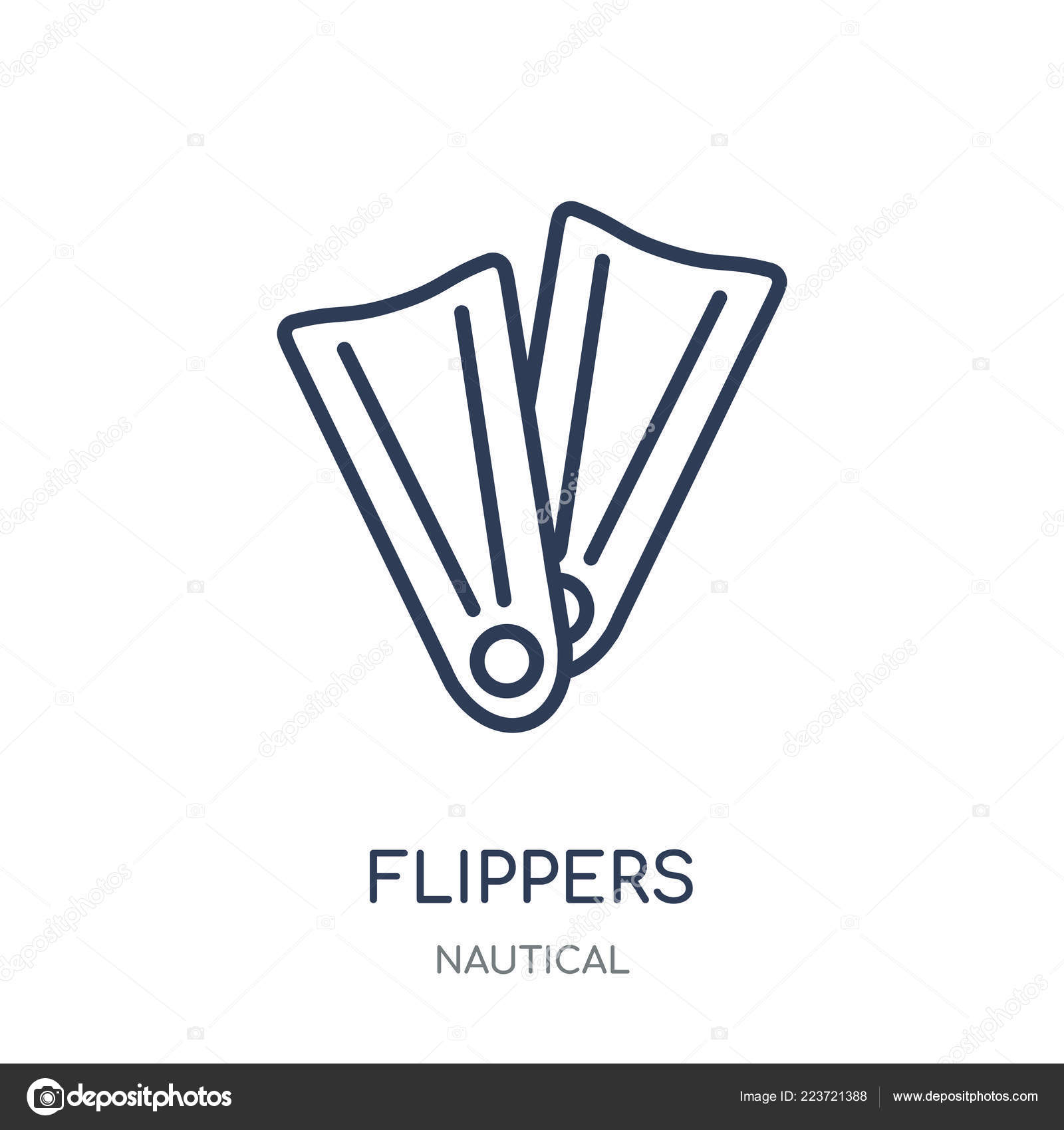 Flippers Icon Flippers Linear Symbol Design Nautical Collection Simple ...
