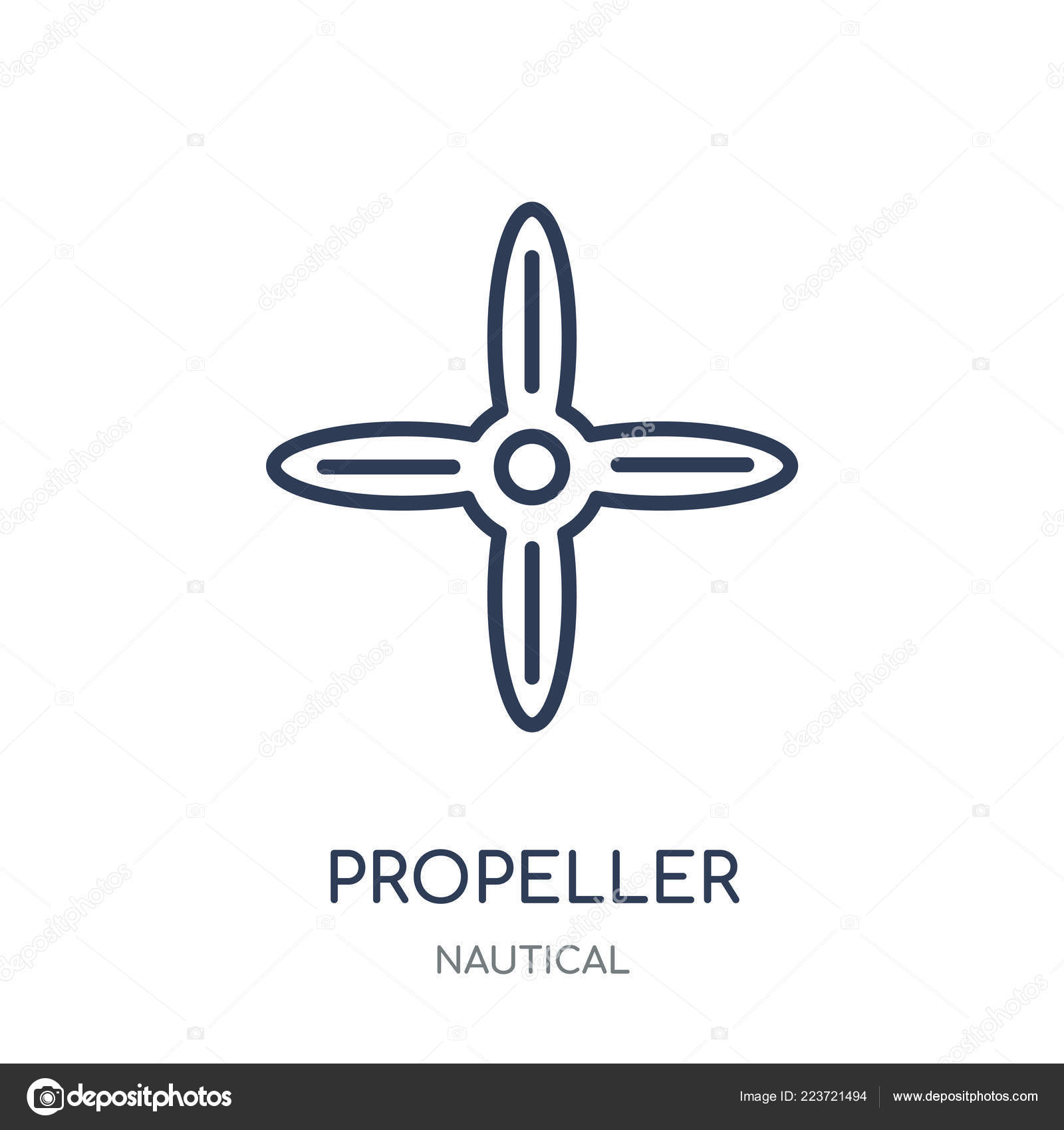 Propeller Icon Propeller Linear Symbol Design Nautical Collection ...