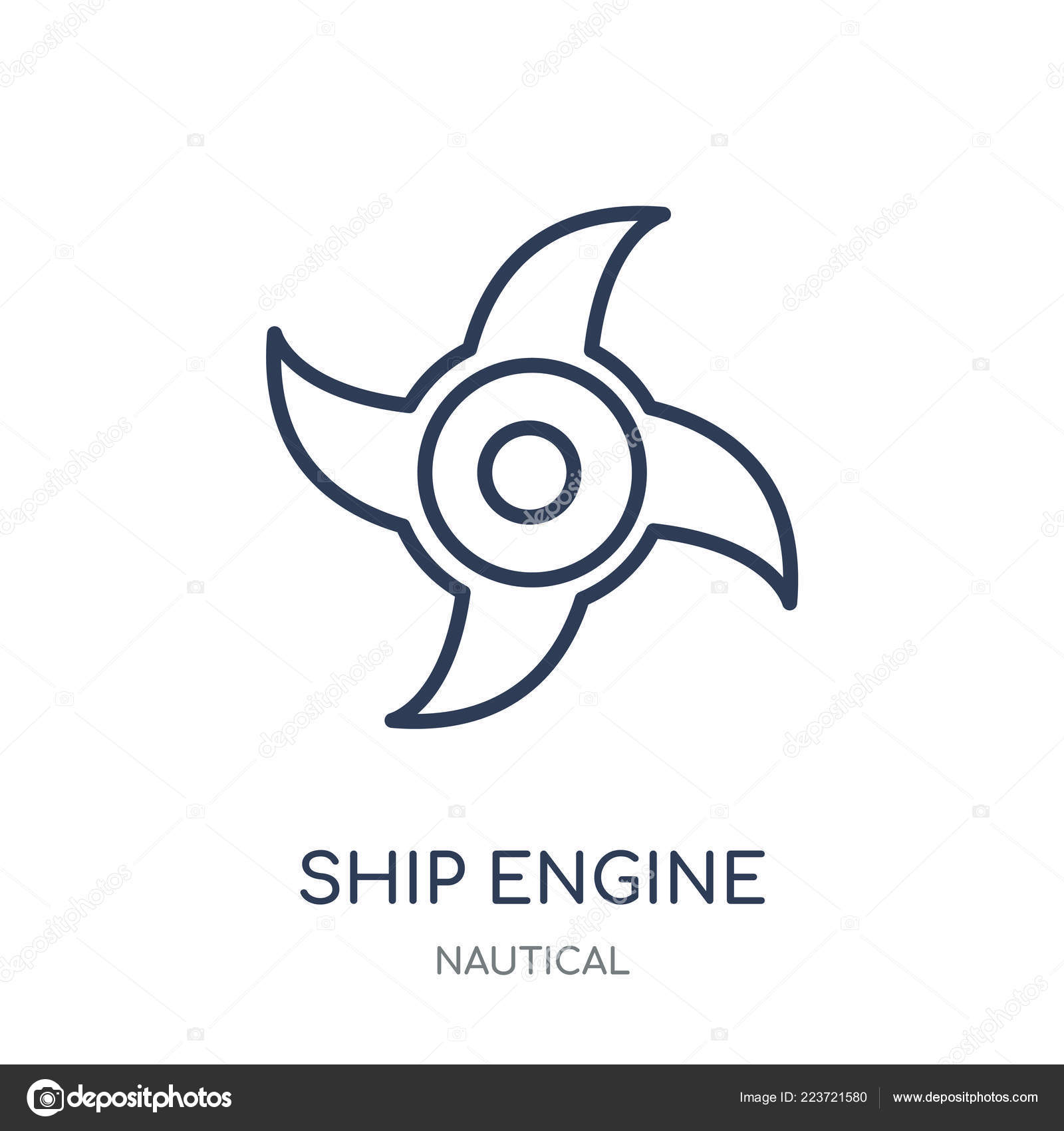 Ship Engine Propeller Icon Ship Engine Propeller Linear Symbol Design ...