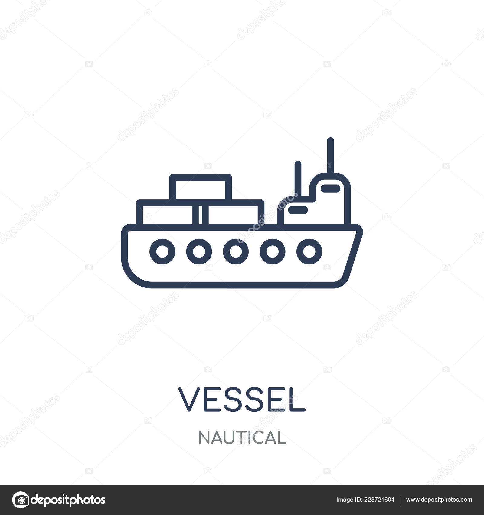 Vessel Icon Vessel Linear Symbol Design Nautical Collection Simple ...