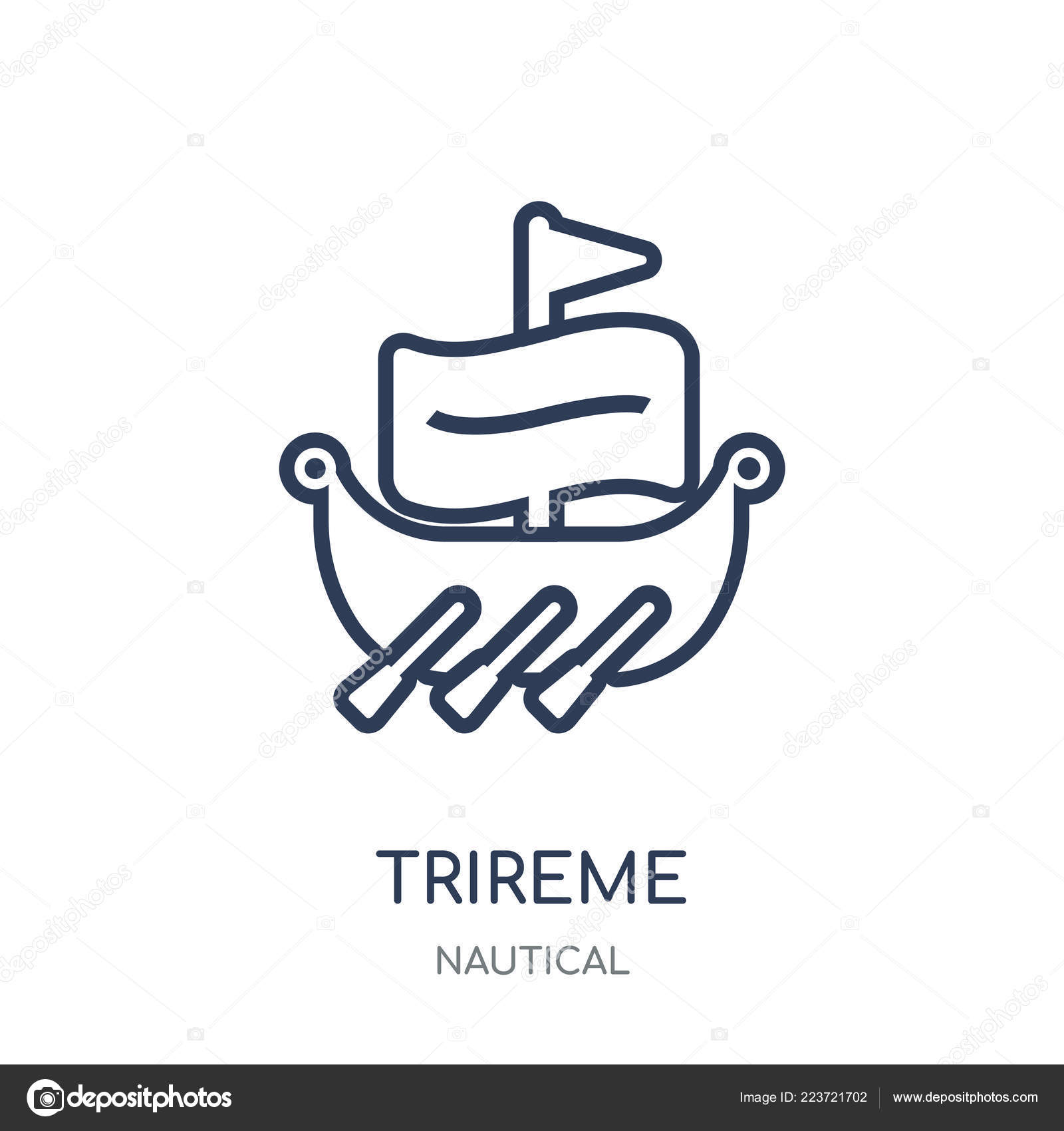 Trireme Icon Trireme Linear Symbol Design Nautical Collection Simple ...