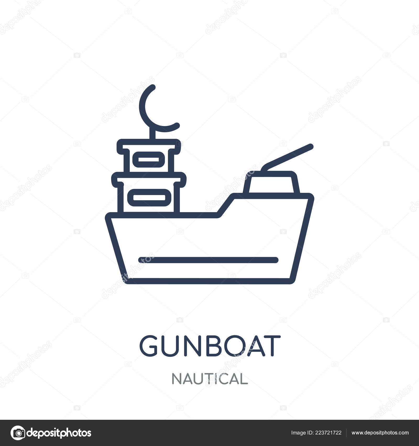 Gunboat Icon Gunboat Linear Symbol Design Nautical Collection Simple ...