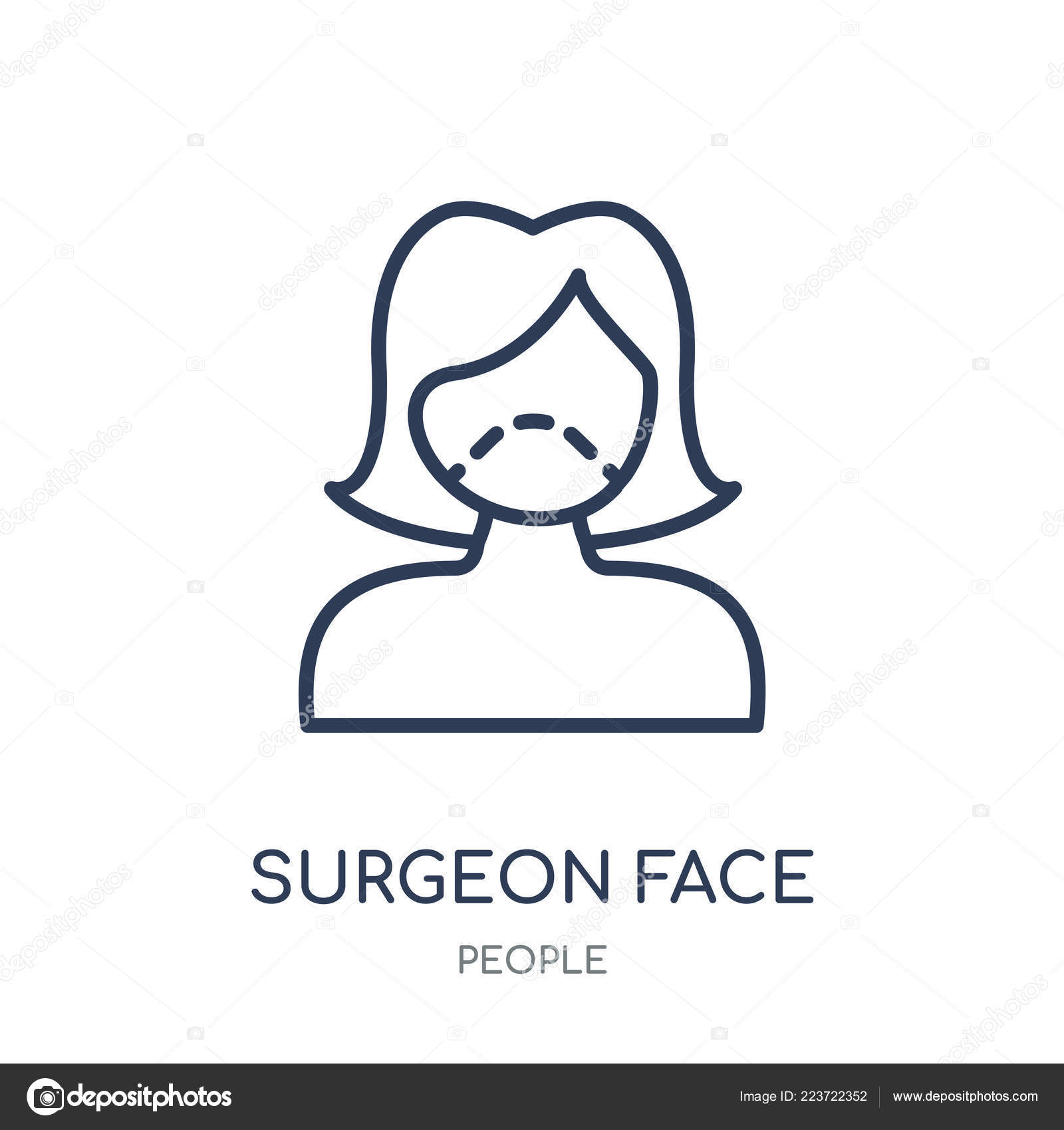 Surgeon Face Icon Surgeon Face Linear Symbol Design People Collection ...