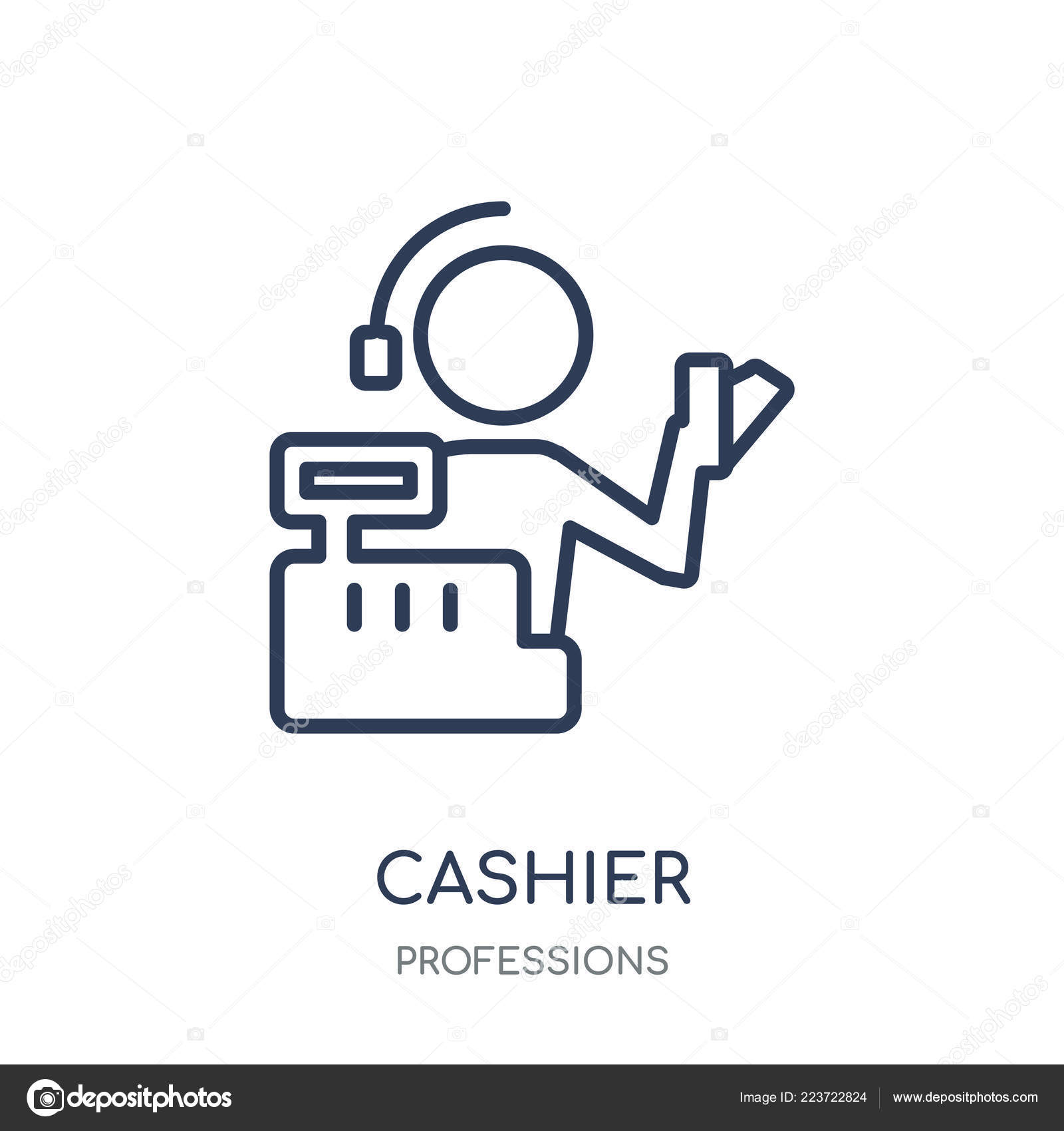 Cashier Icon Cashier Linear Symbol Design Professions Collection Simple ...