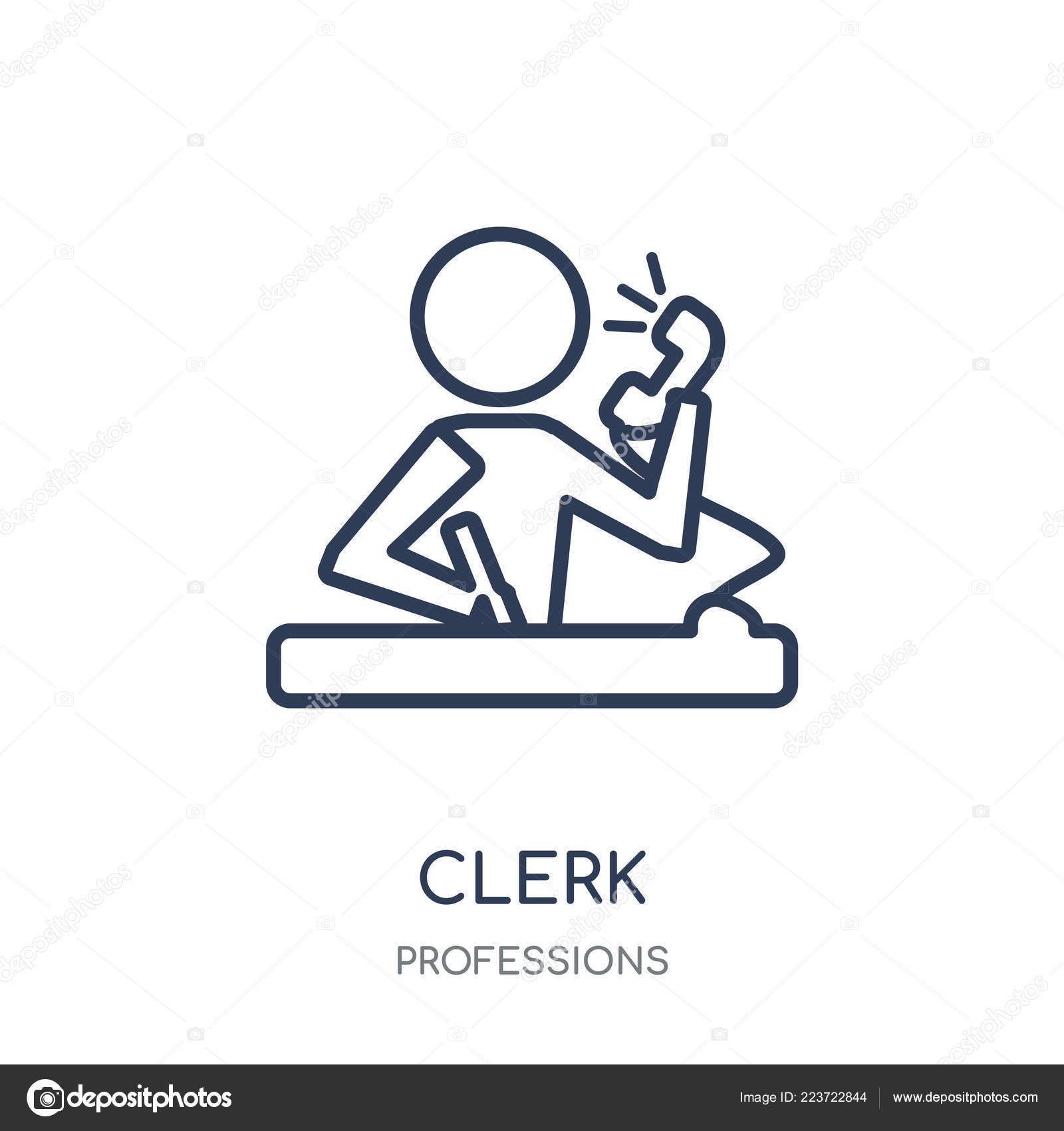 Clerk Icon Clerk Linear Symbol Design Professions Collection Simple Outline Stock Vector Image ...
