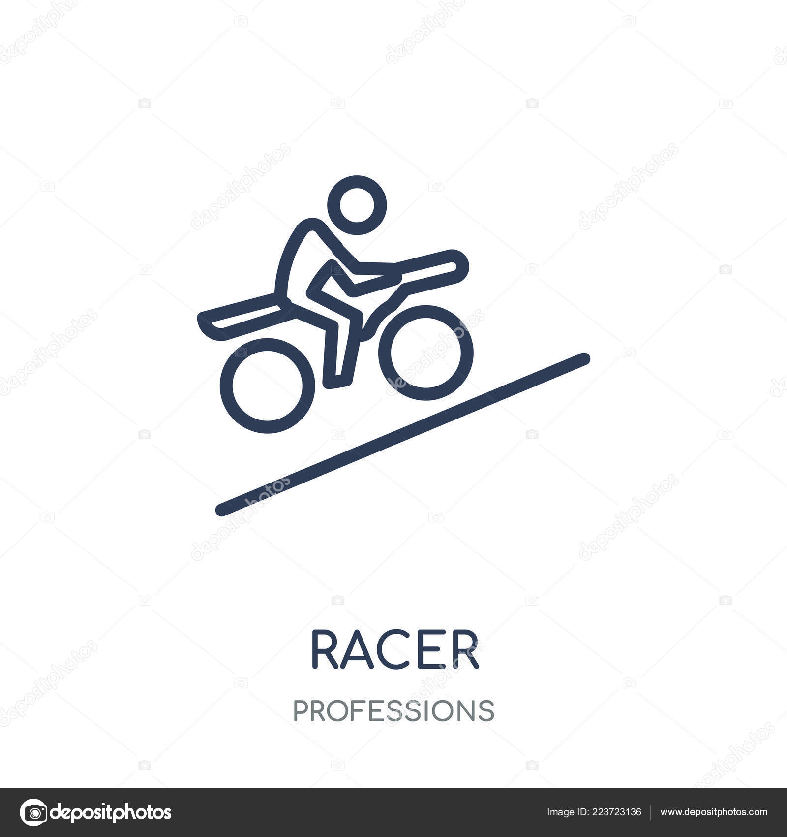 Racer Icon Racer Linear Symbol Design Professions Collection Simple ...