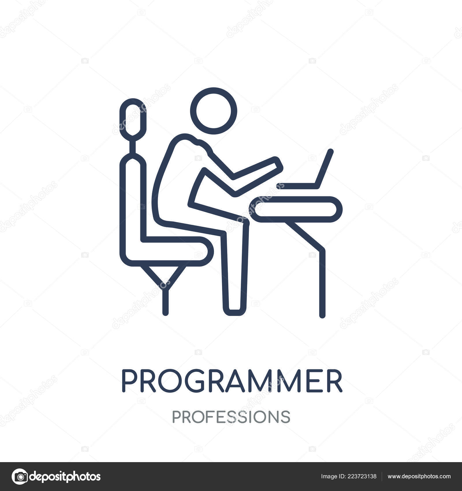 Programmer Icon Programmer Linear Symbol Design Professions Collection ... Programmer Icon Programmer Linear Symbol Design Professions Collection ...