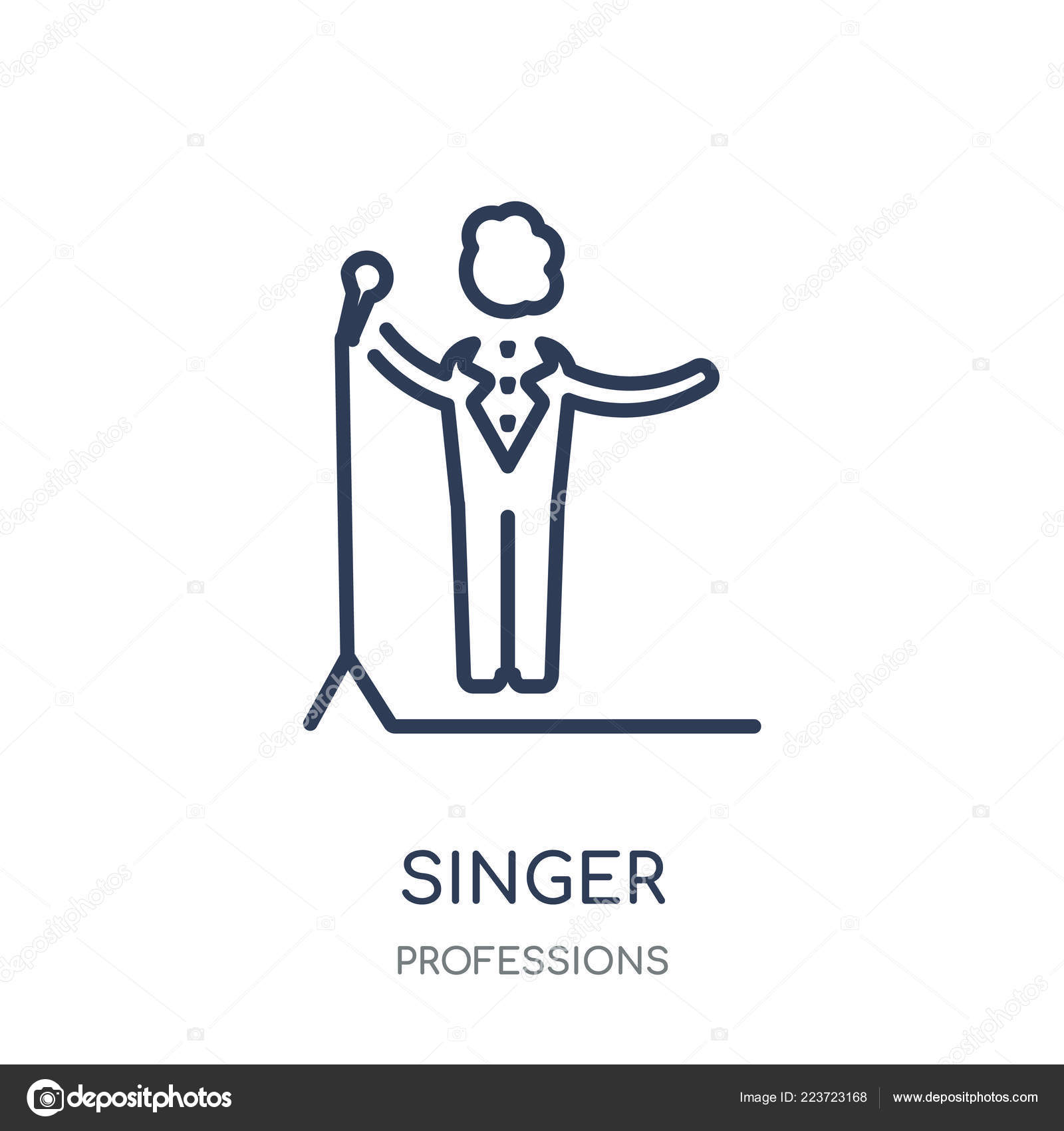 Singer Icon Singer Linear Symbol Design Professions Collection Simple ...