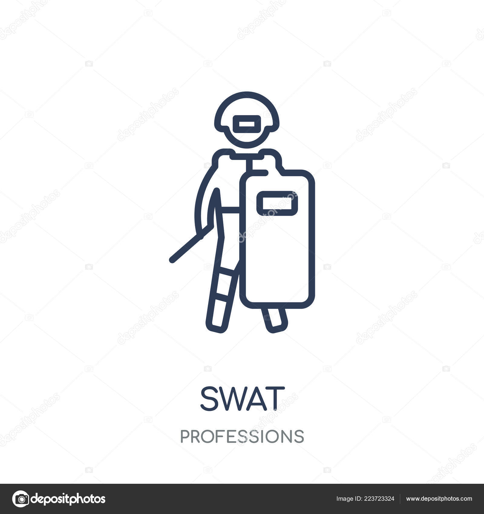 Swat Icon Swat Linear Symbol Design Professions Collection Simple ...