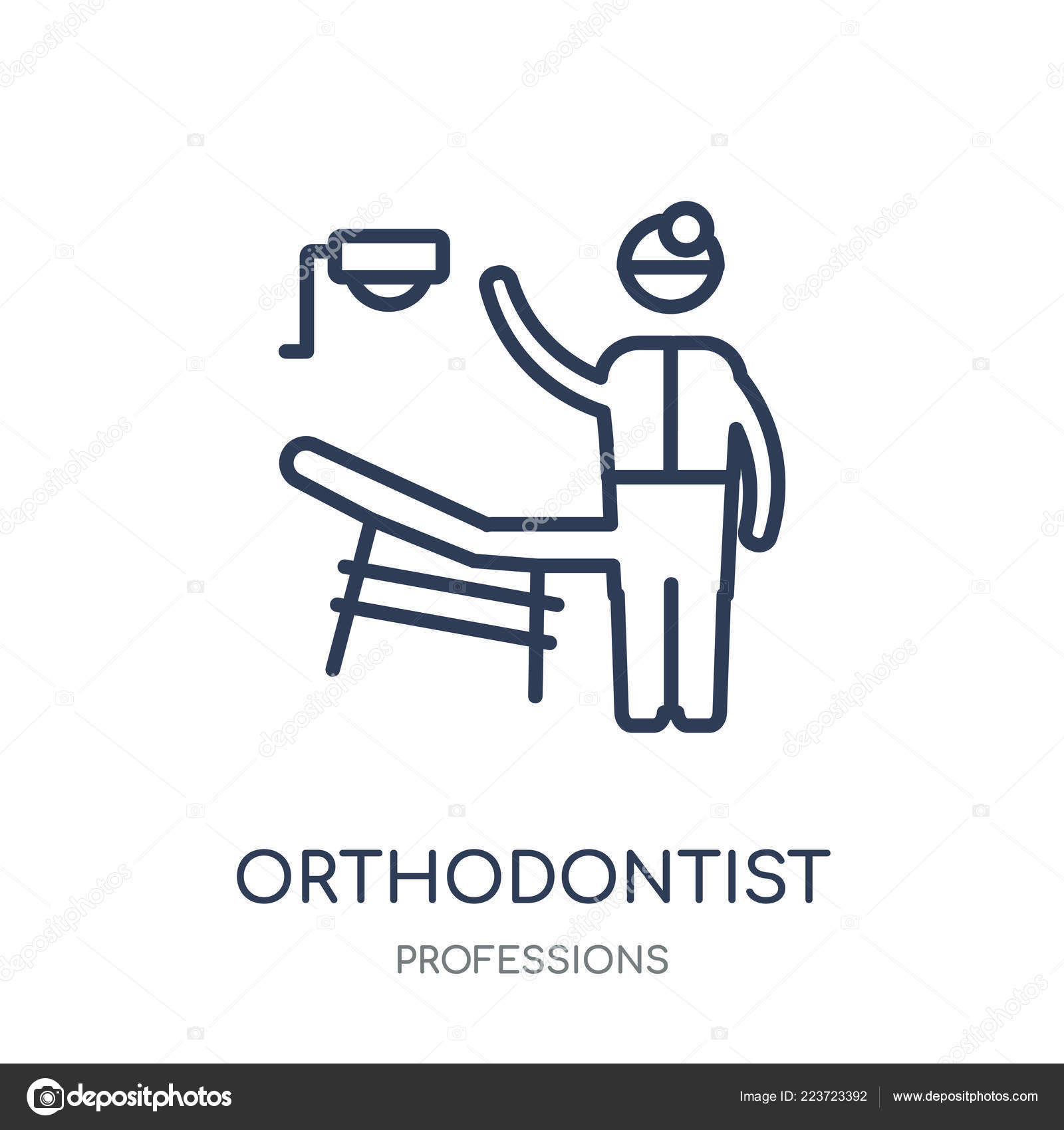 Orthodontist Icon Orthodontist Linear Symbol Design Professions ...