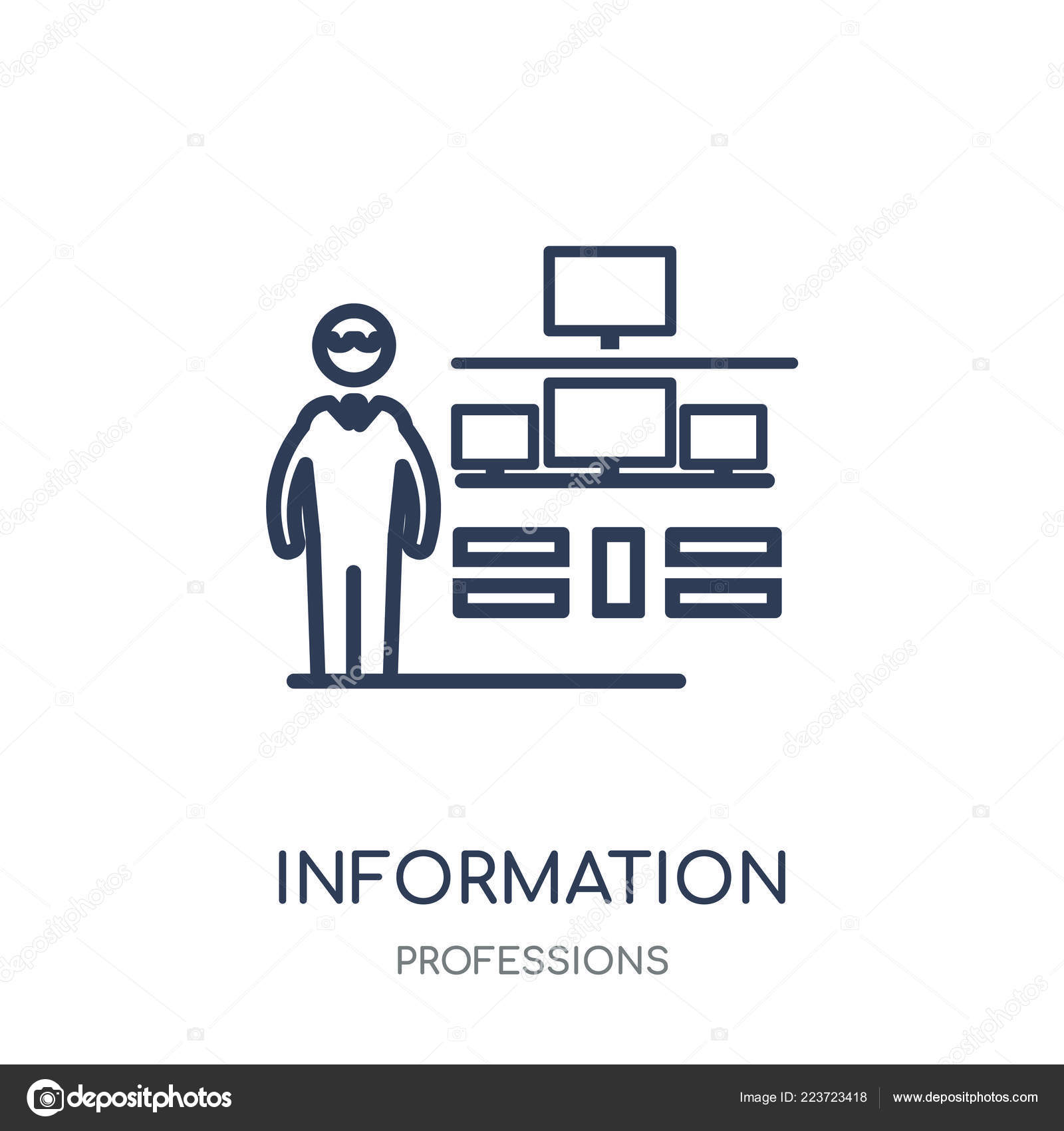 Information Security Analyst Icon Information Security Analyst Linear ...