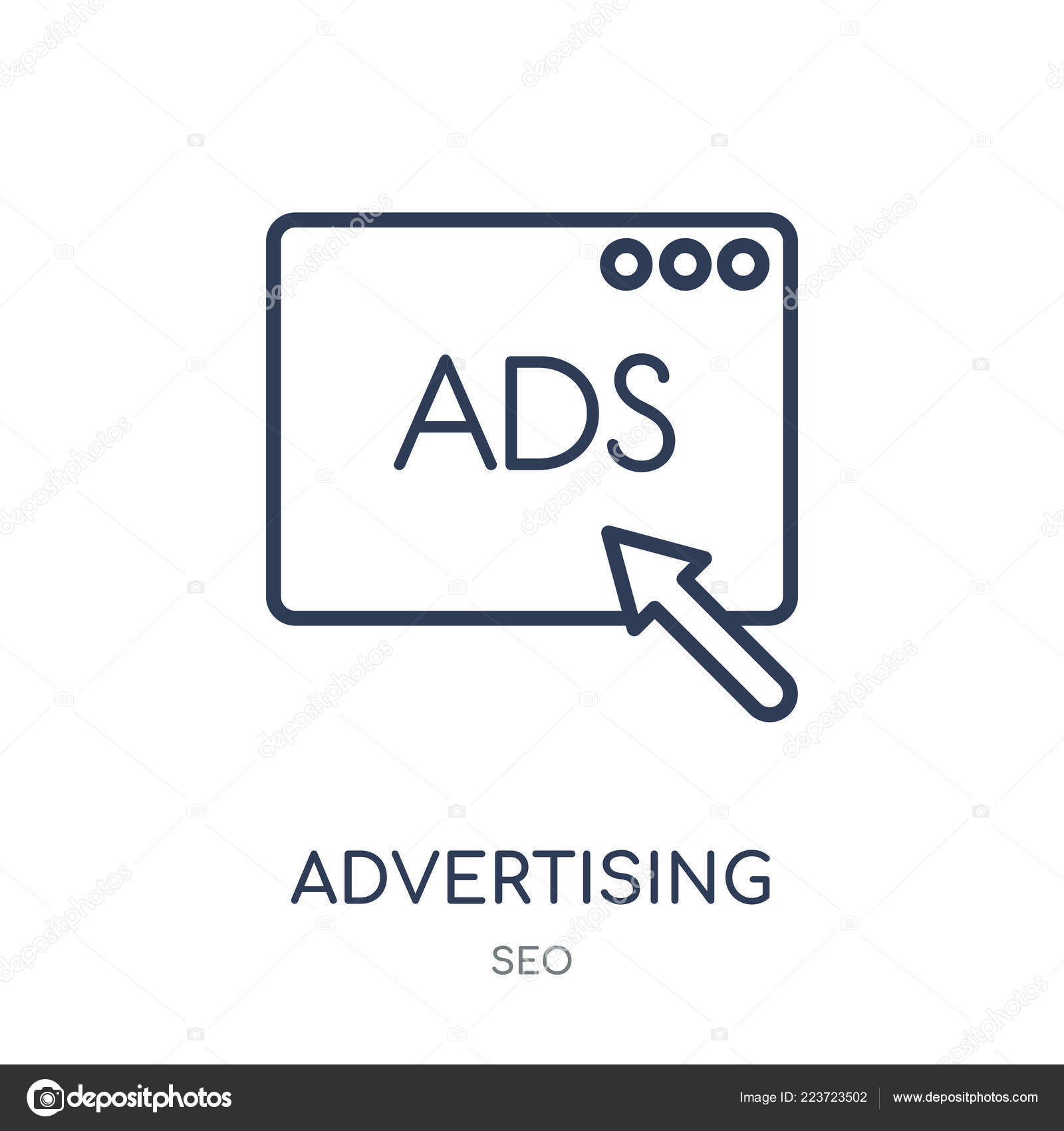 Advertising Icon Advertising Linear Symbol Design Seo Collection Simple ...