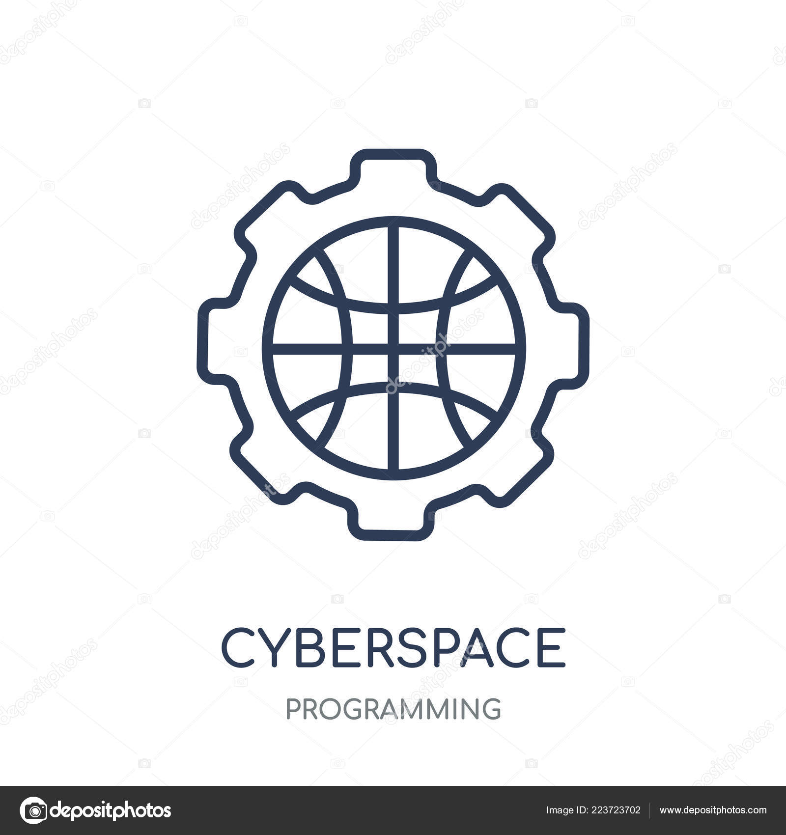 Cyberspace Icon Cyberspace Linear Symbol Design Programming Collection ...
