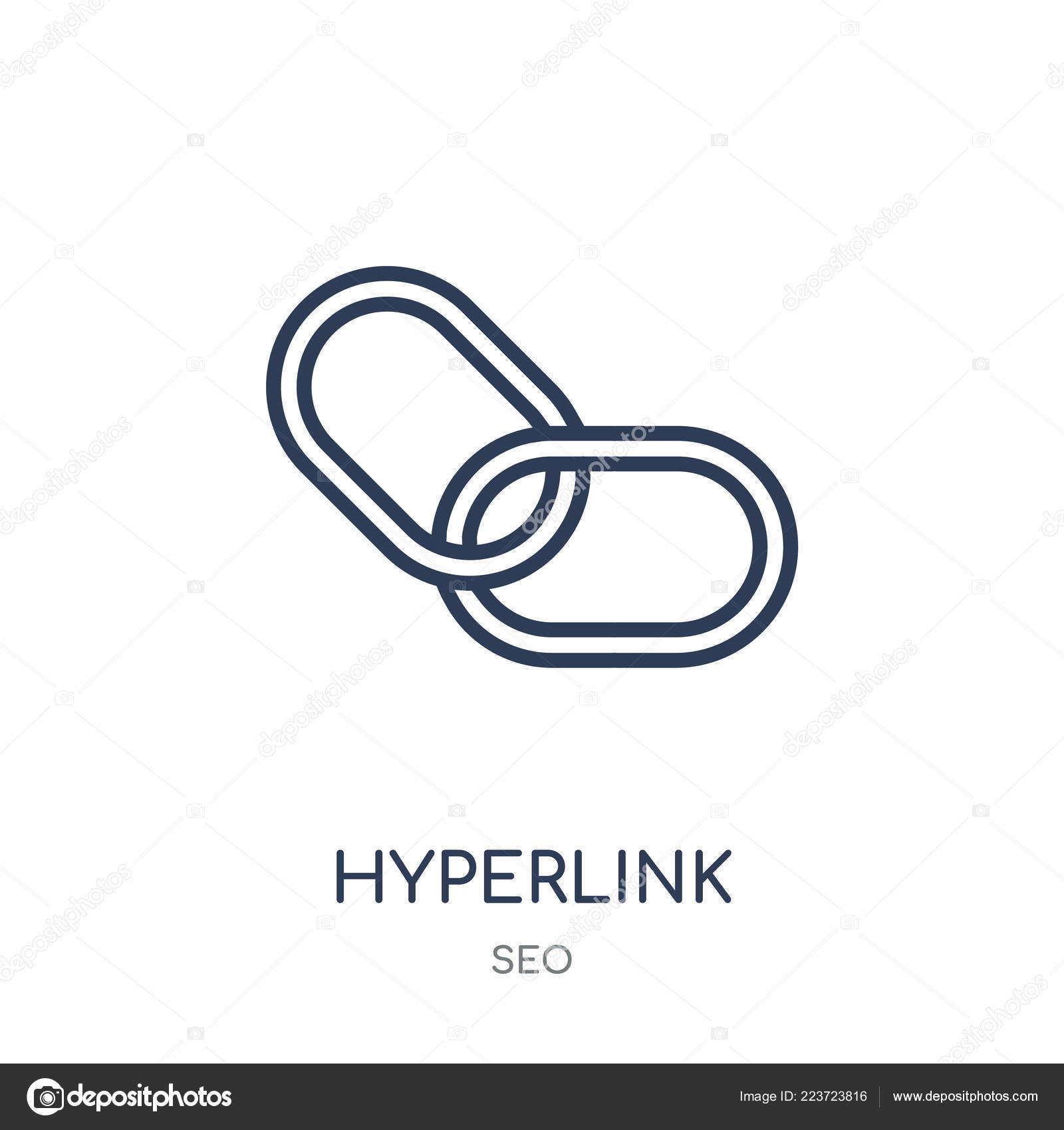 Ícone Hiperlink Hyperlink Design Símbolo Linear Coleção Seo Desenho ...