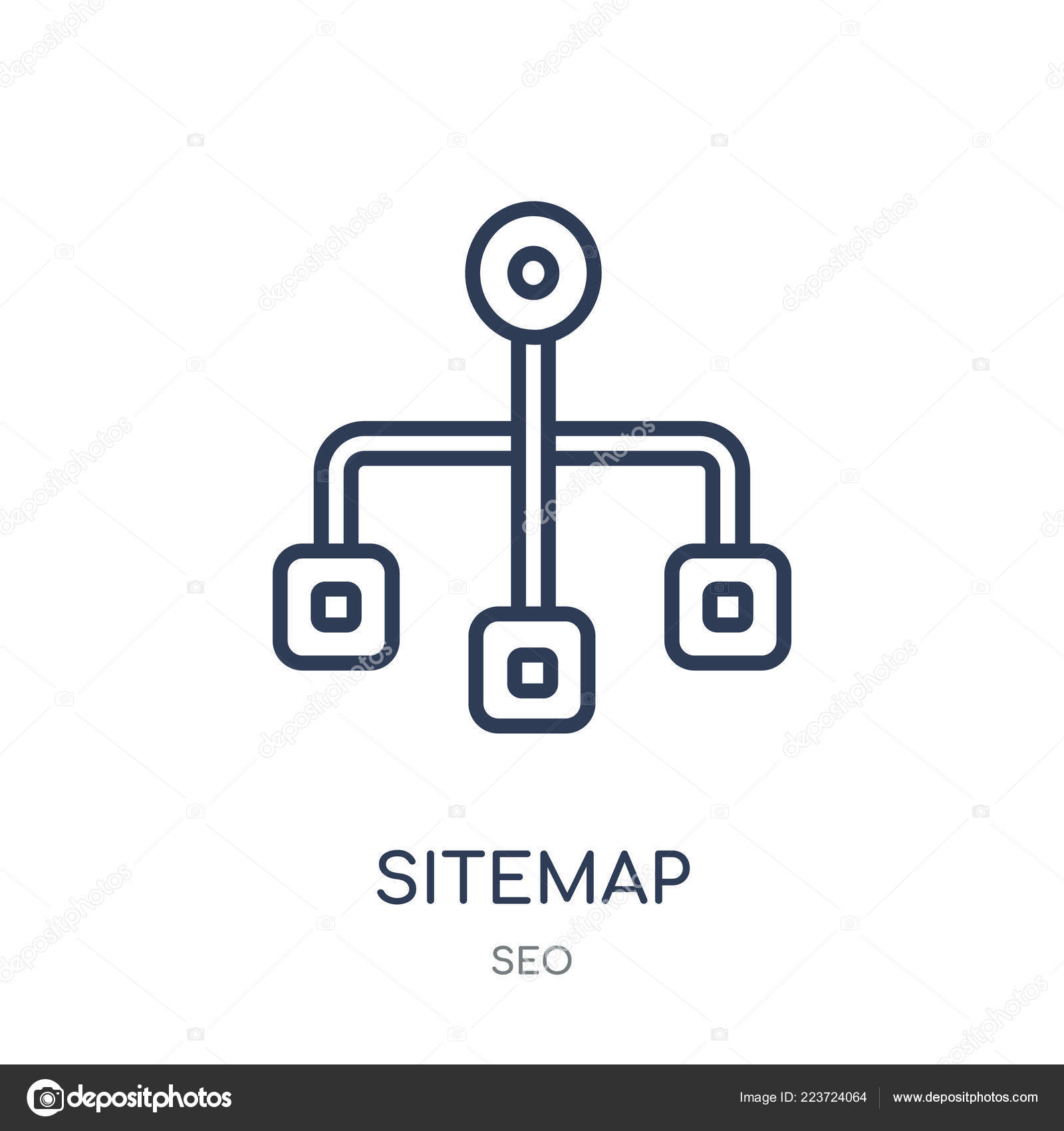 Sitemap Icon Sitemap Linear Symbol Design Seo Collection Simple Outline ...