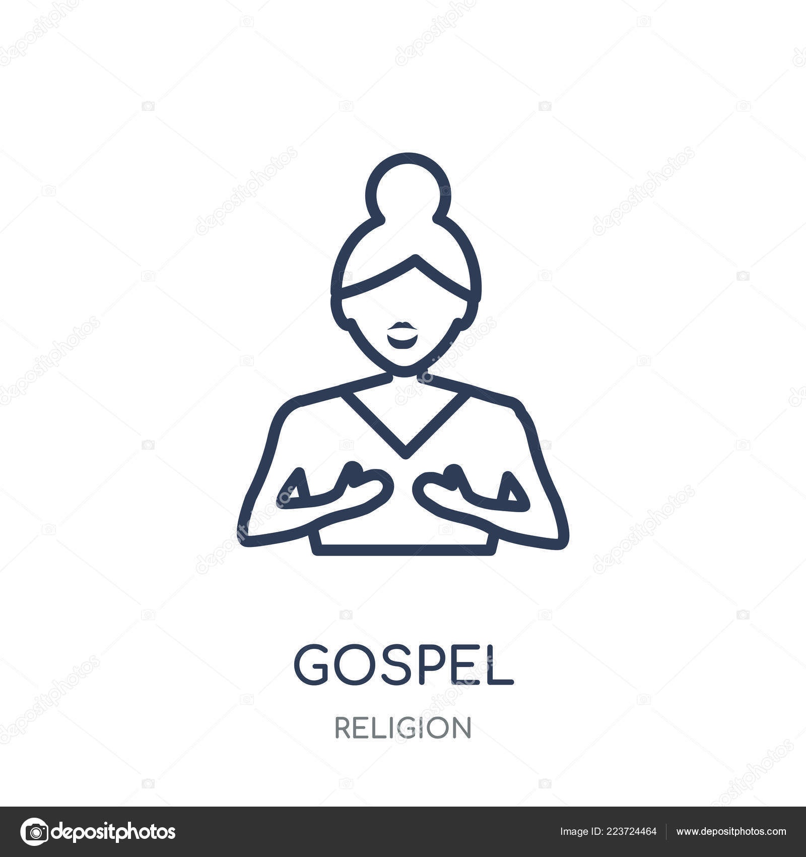 Gospel Icon Gospel Linear Symbol Design Religion Collection Simple ...