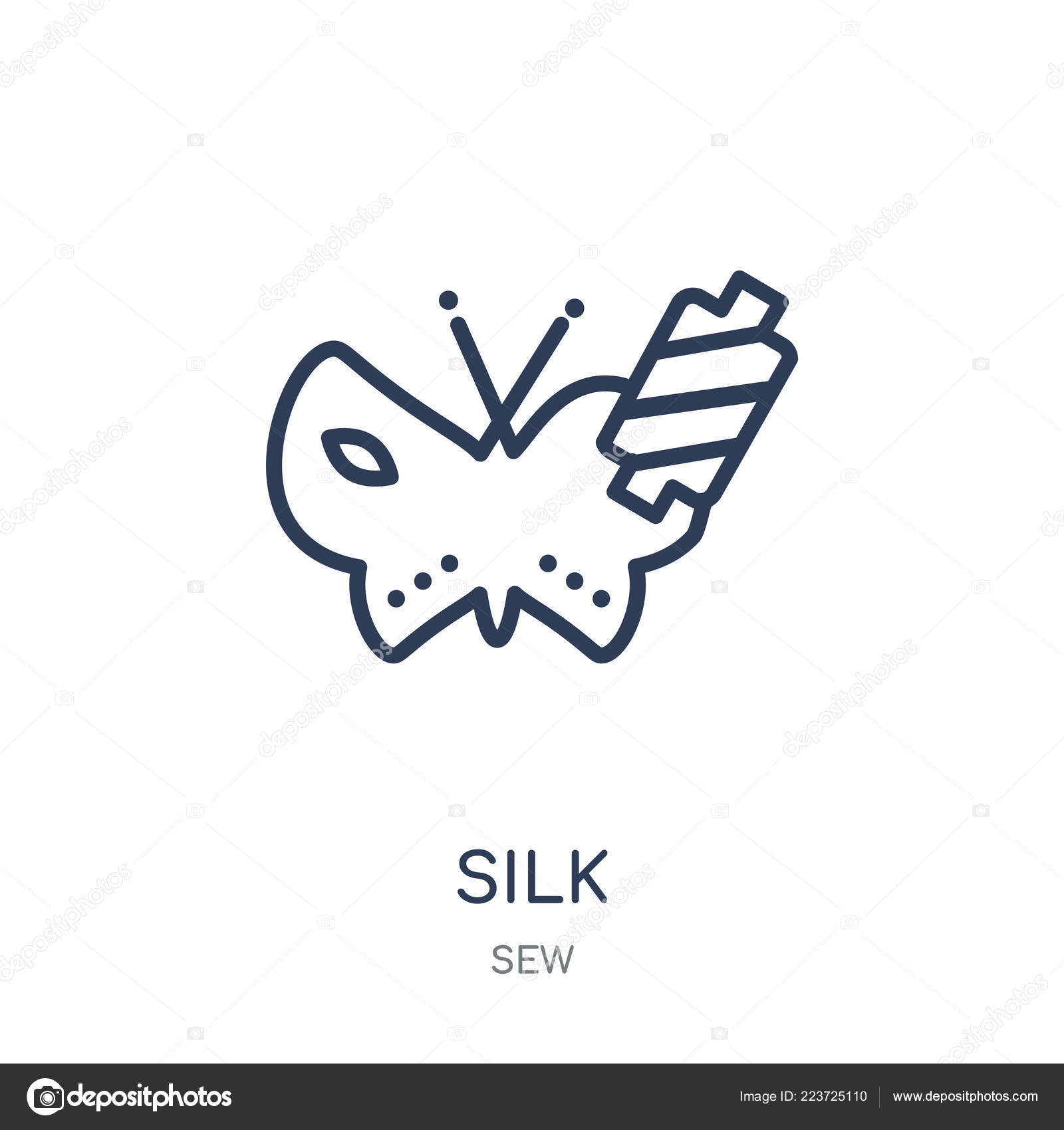 Silk Icon Silk Linear Symbol Design Sew Collection Simple Outline Stock ...